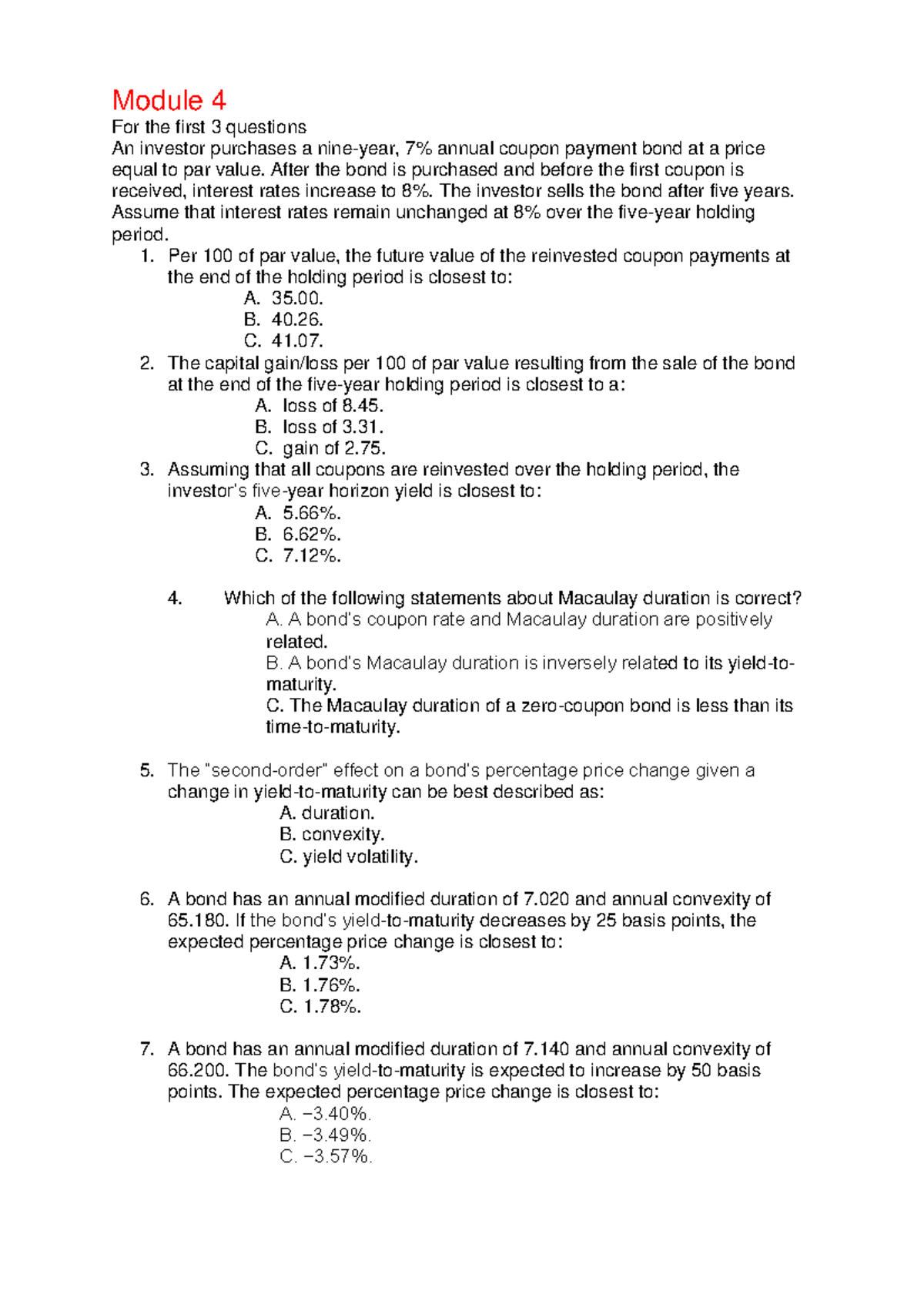 Module 4 practice problems - Module 4 For the first 3 questions An ...