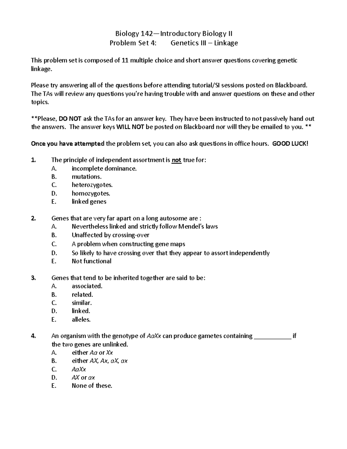 Genetic Linkage Problem