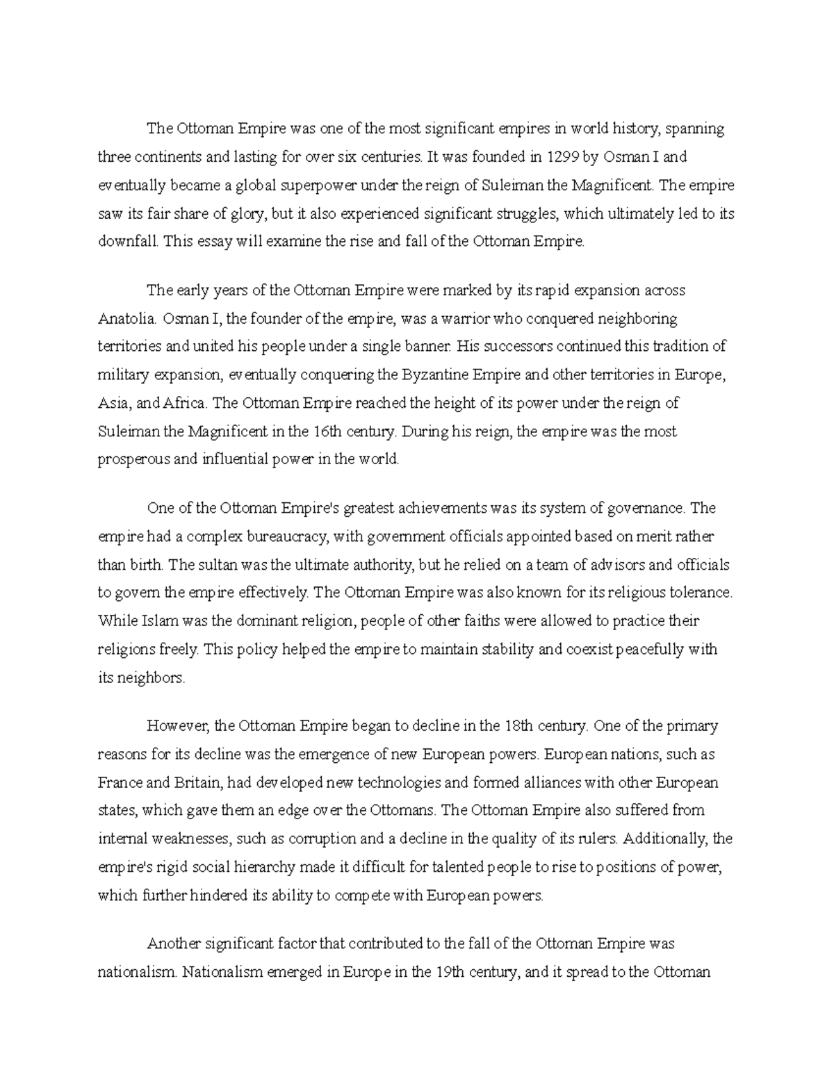 The Ottoman Empire Rise and Fall - The Ottoman Empire was one of the ...