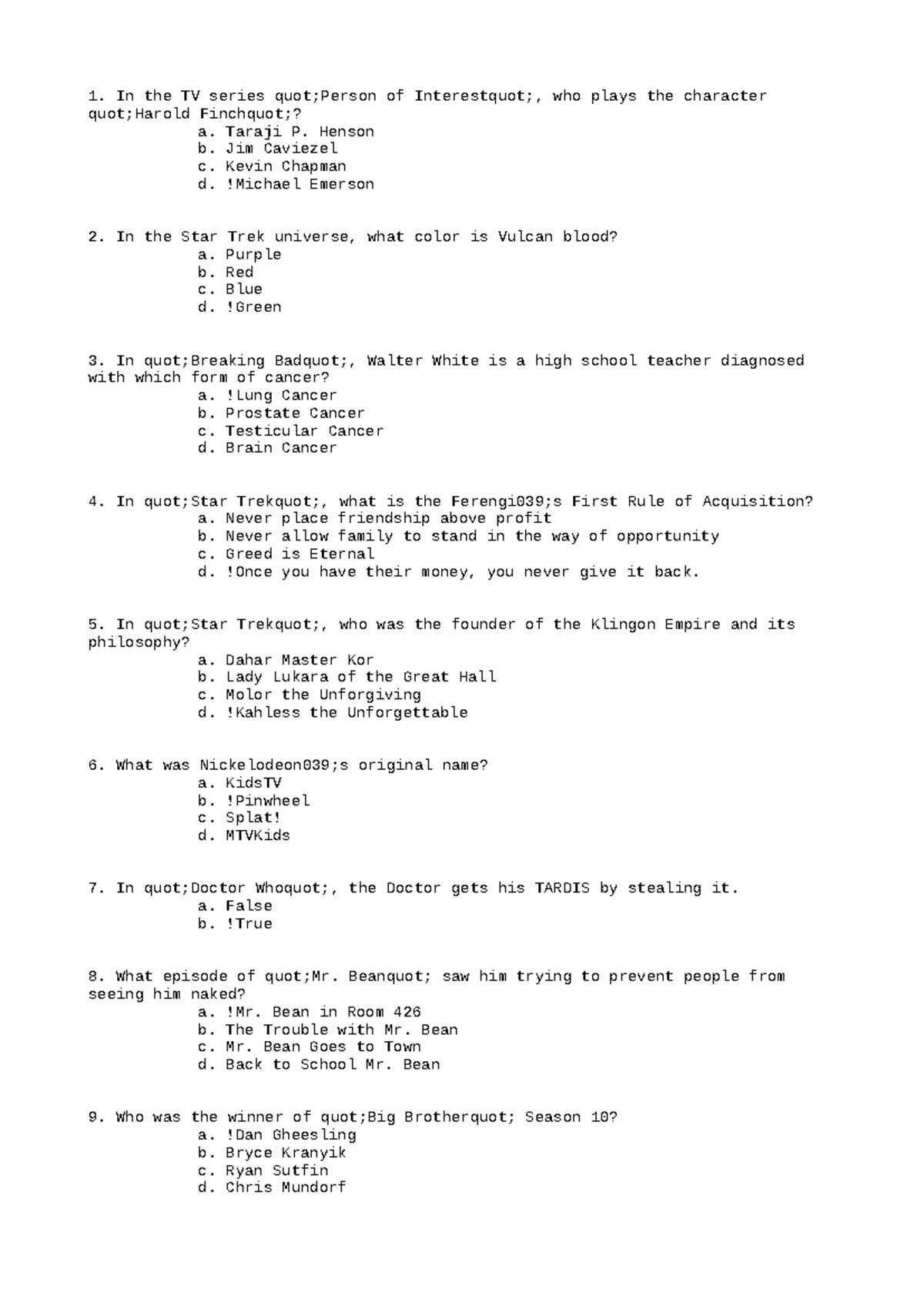 PHAR107 Literary Analysis Fall 2022 10 - In the TV series quot;Person ...