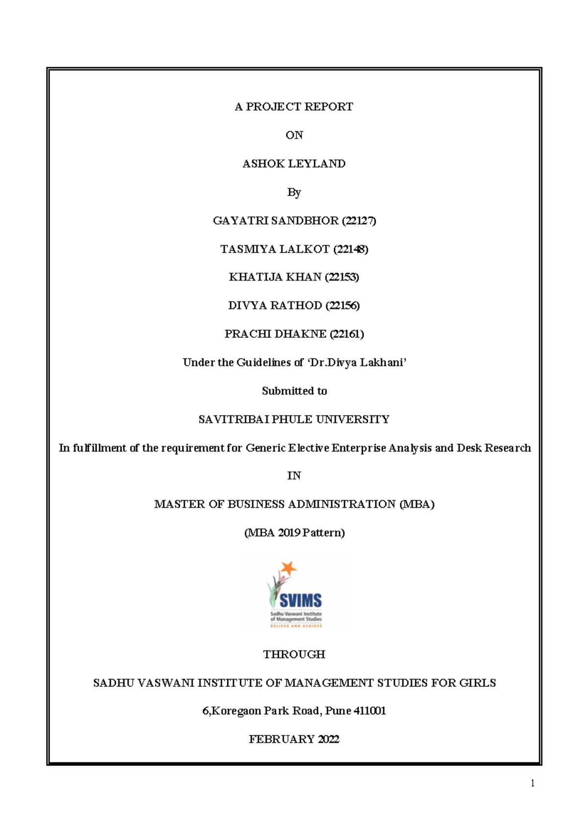 Ashok Leyland EADR - A PROJECT REPORT ON ASHOK LEYLAND By GAYATRI ...