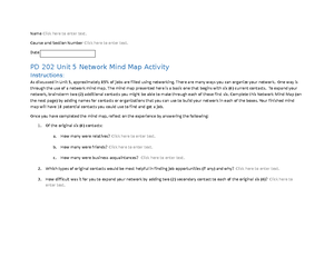 Unit 5 Network Mind Map Worksheet - PD 202 Unit 5 Network Mind Map ...