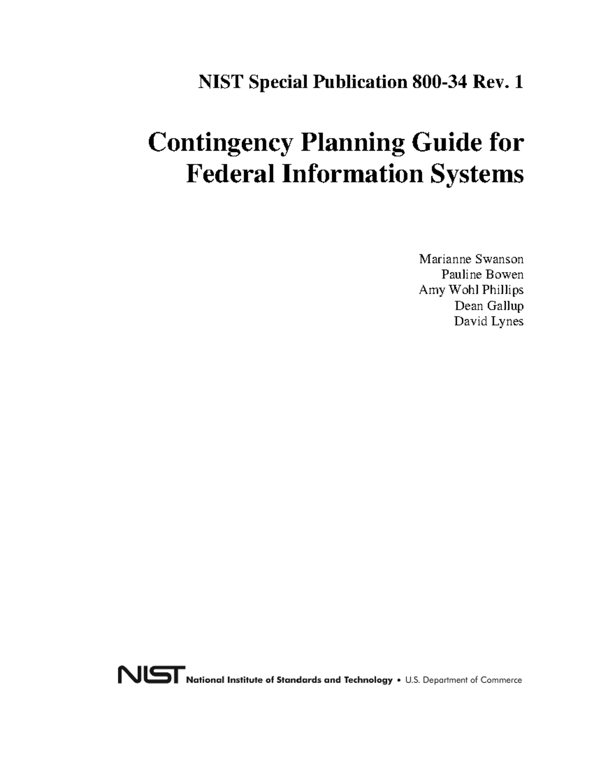 Week 5-NIST SP800-34r1- Contingency Planning Guide for Federal Information Systems - NIST ...