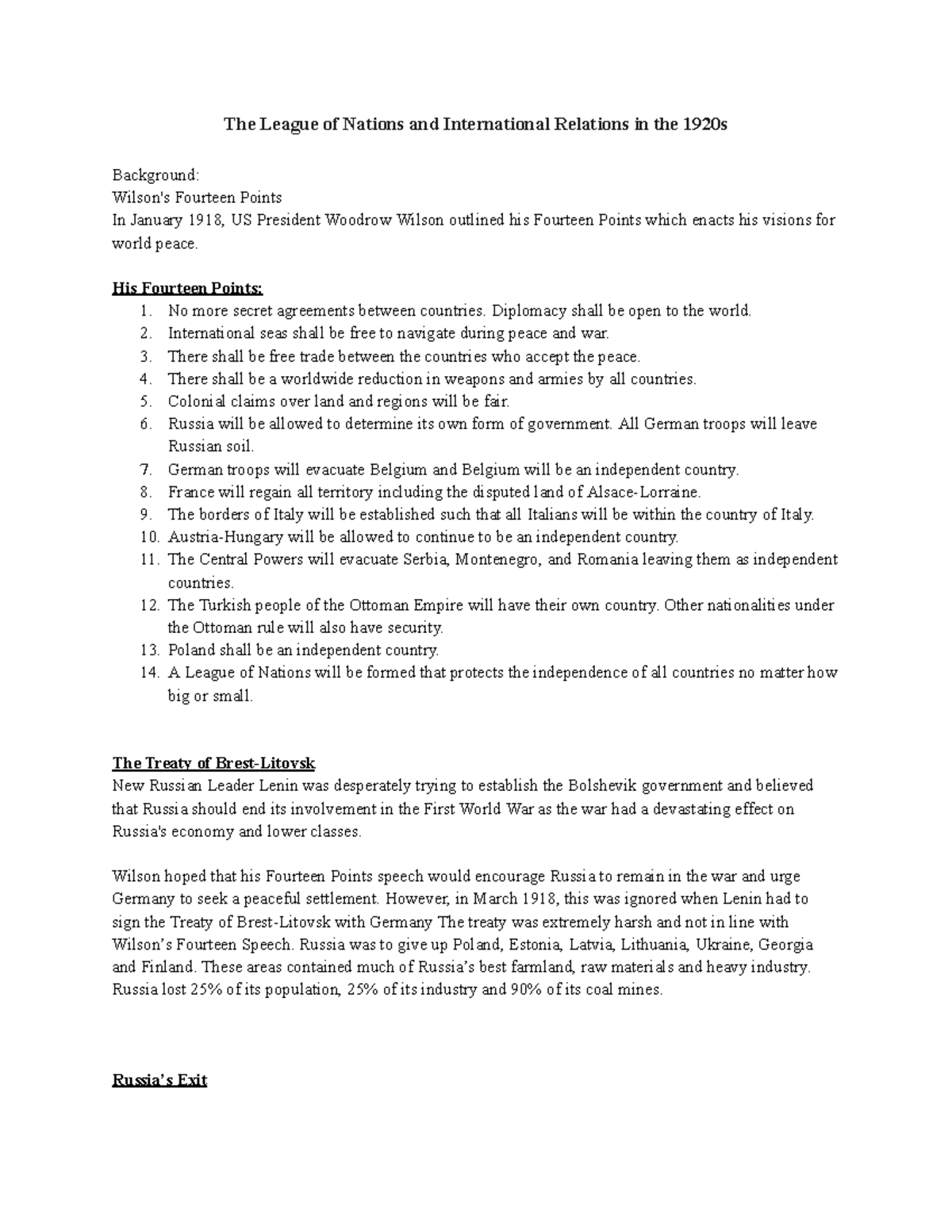 History Chapter 2 rev - The League of Nations and International ...