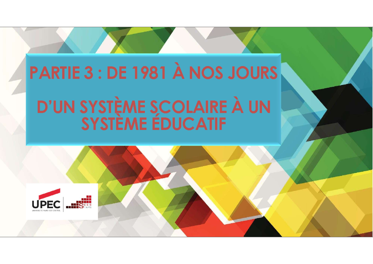 L3 Histoire CM3 KS - cours - PARTIE 3 : DE 1981 À NOS JOURS D’UN ...
