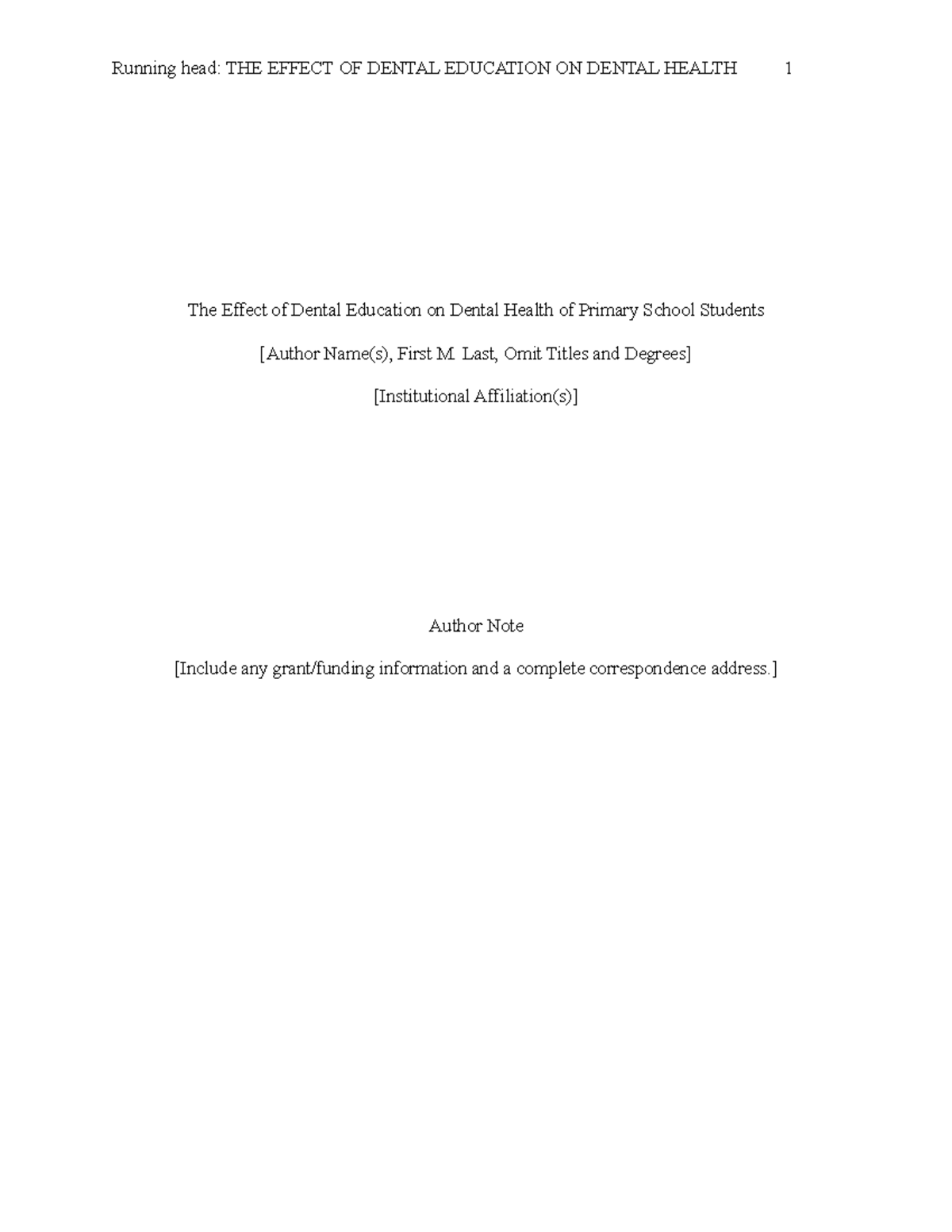 The effect of dental education on dental health of primary school ...