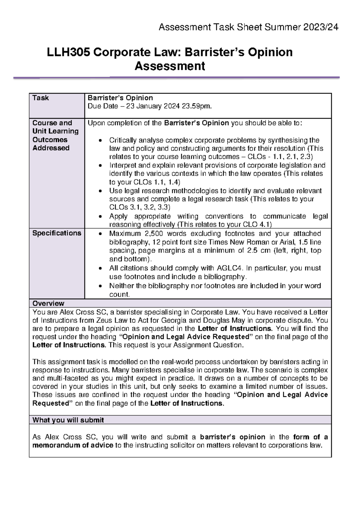 Letter of Instructions to Barrister Summer 2023-2024 (corrected 8 Jan ...