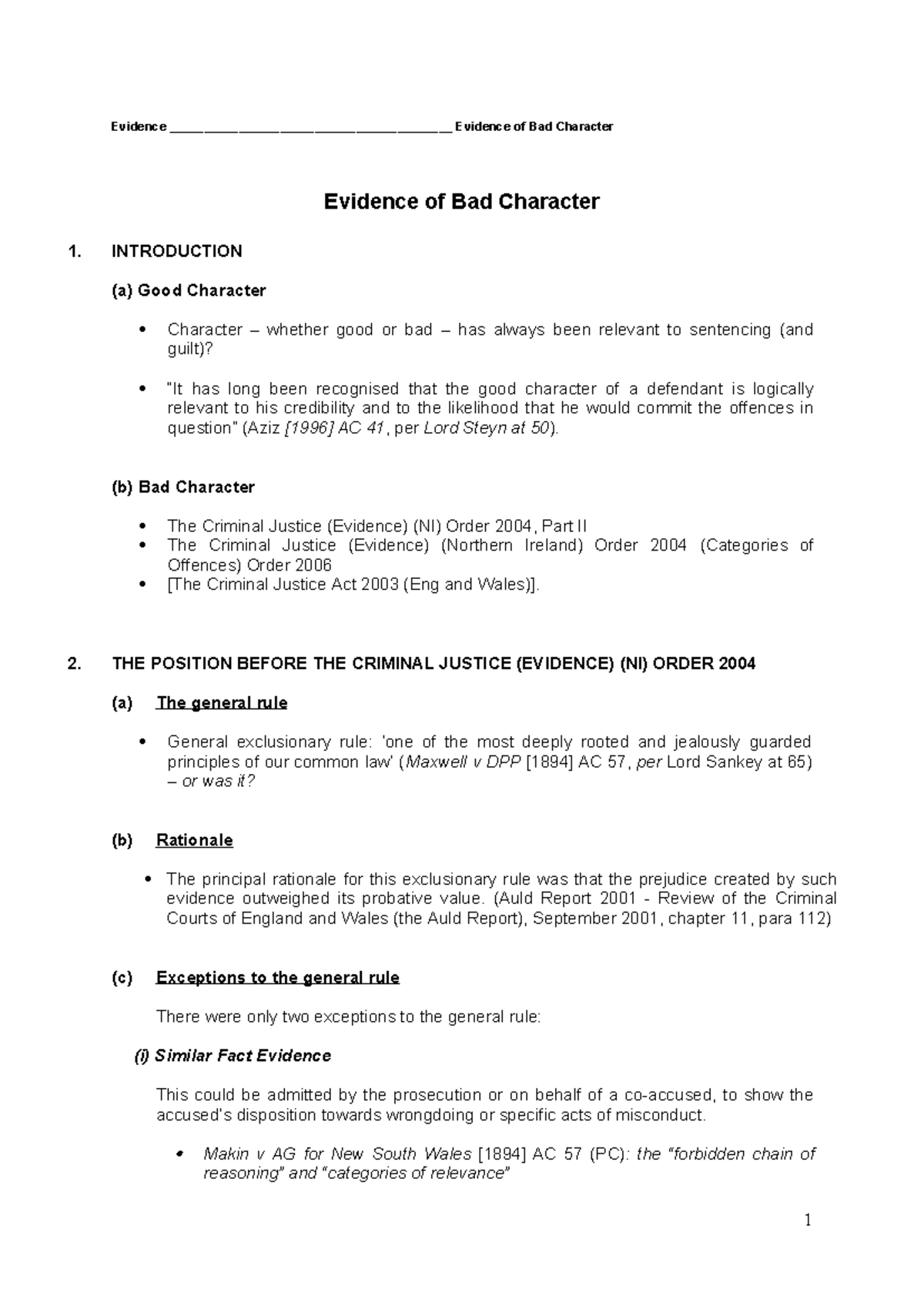 Handout - Bad Character - Evidence ...