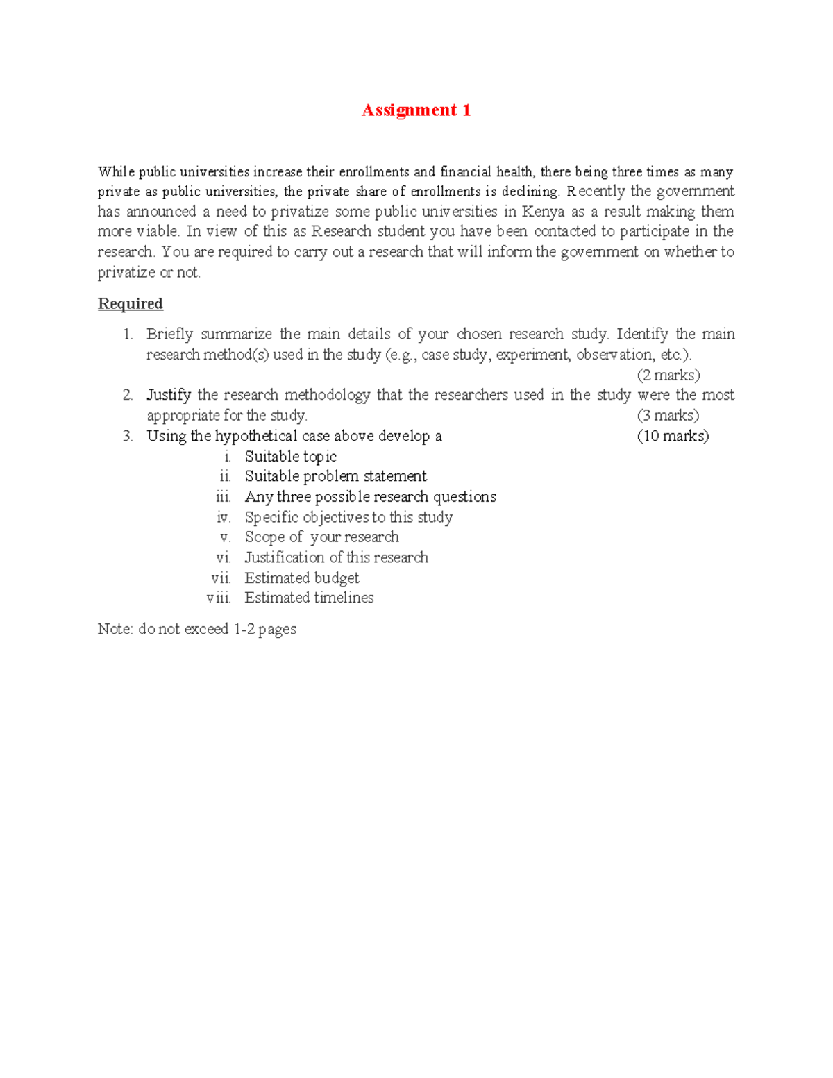 Assignment - well done - Assignment 1 While public universities ...