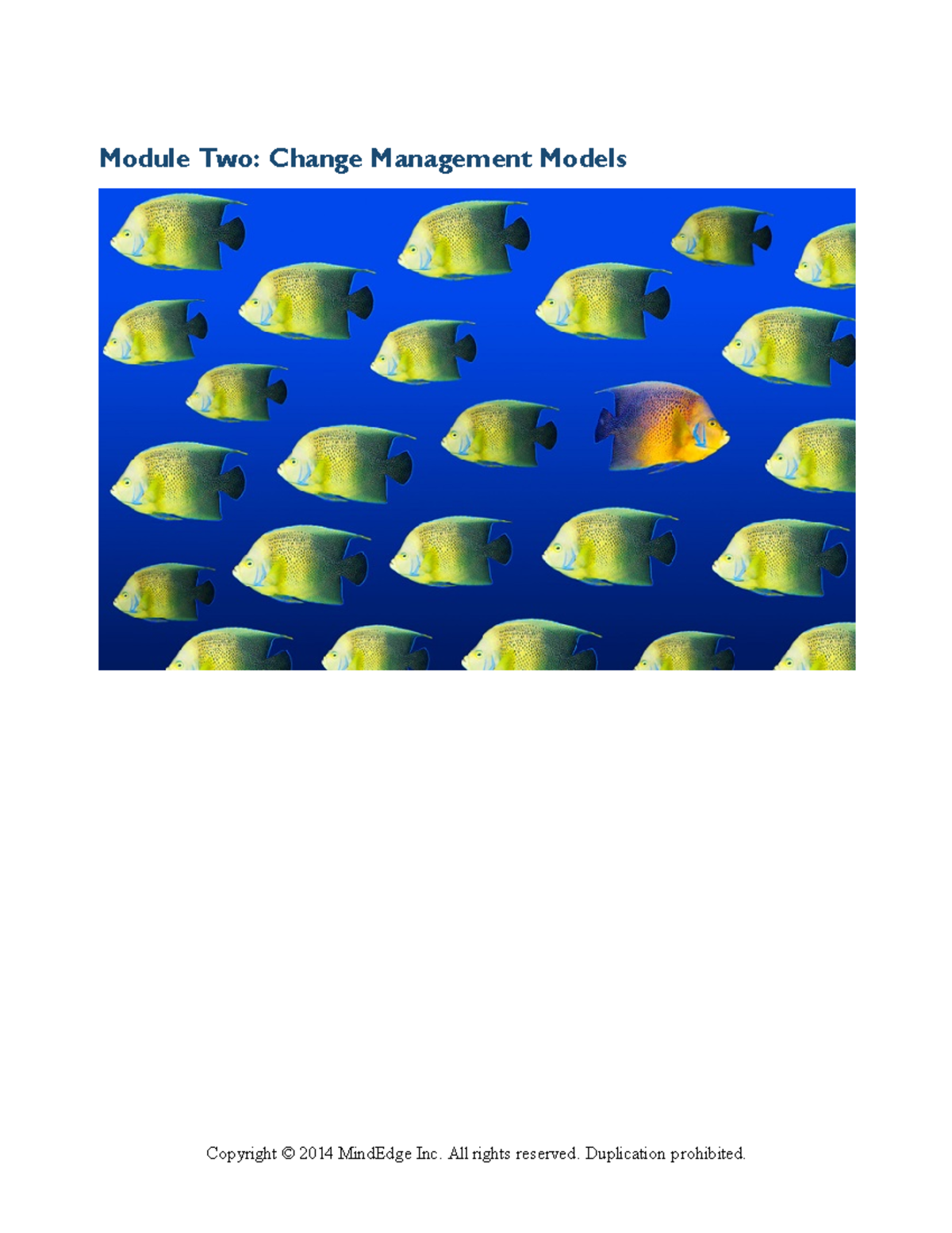 CMI Module 2 - Module Two: Change Management Models Copyright © 2014 ...