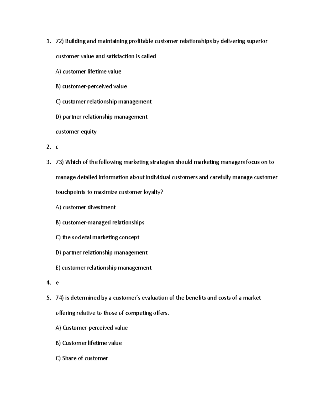 Busmgt 490 29 - notes - Building and maintaining profitable customer ...