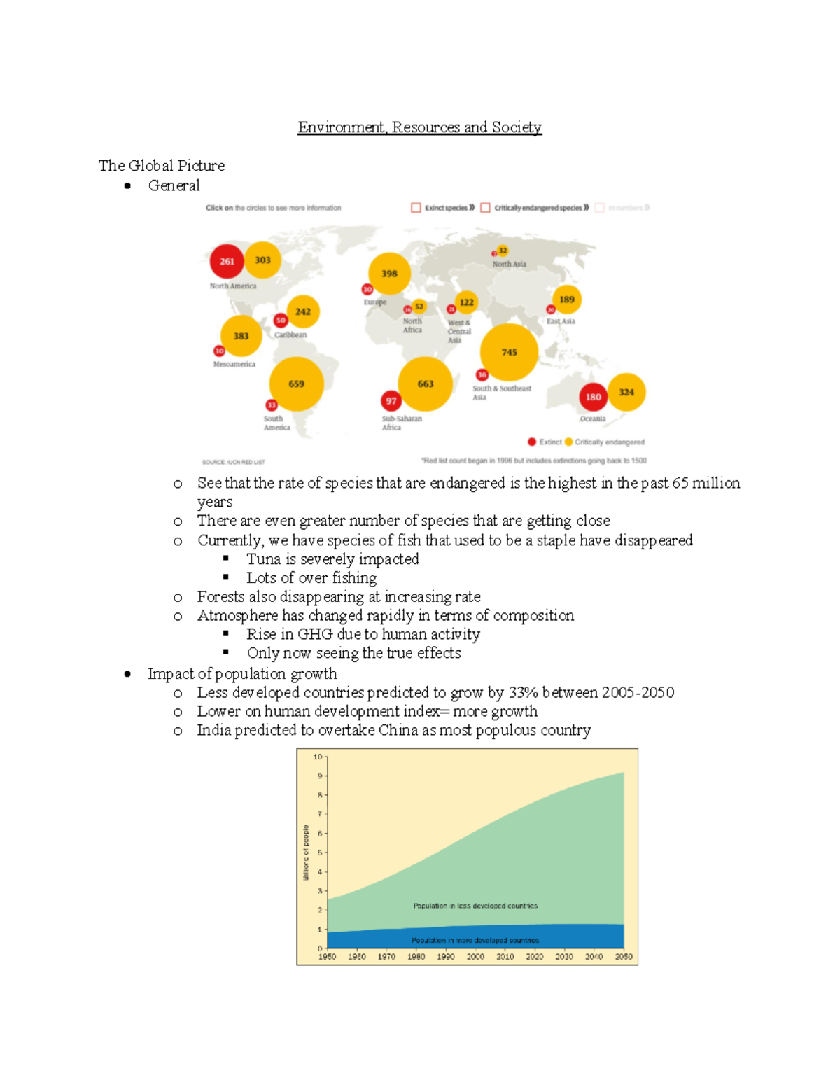 Lecture notes, lecture 2 - 10 - Environment, Resources and Society The ...