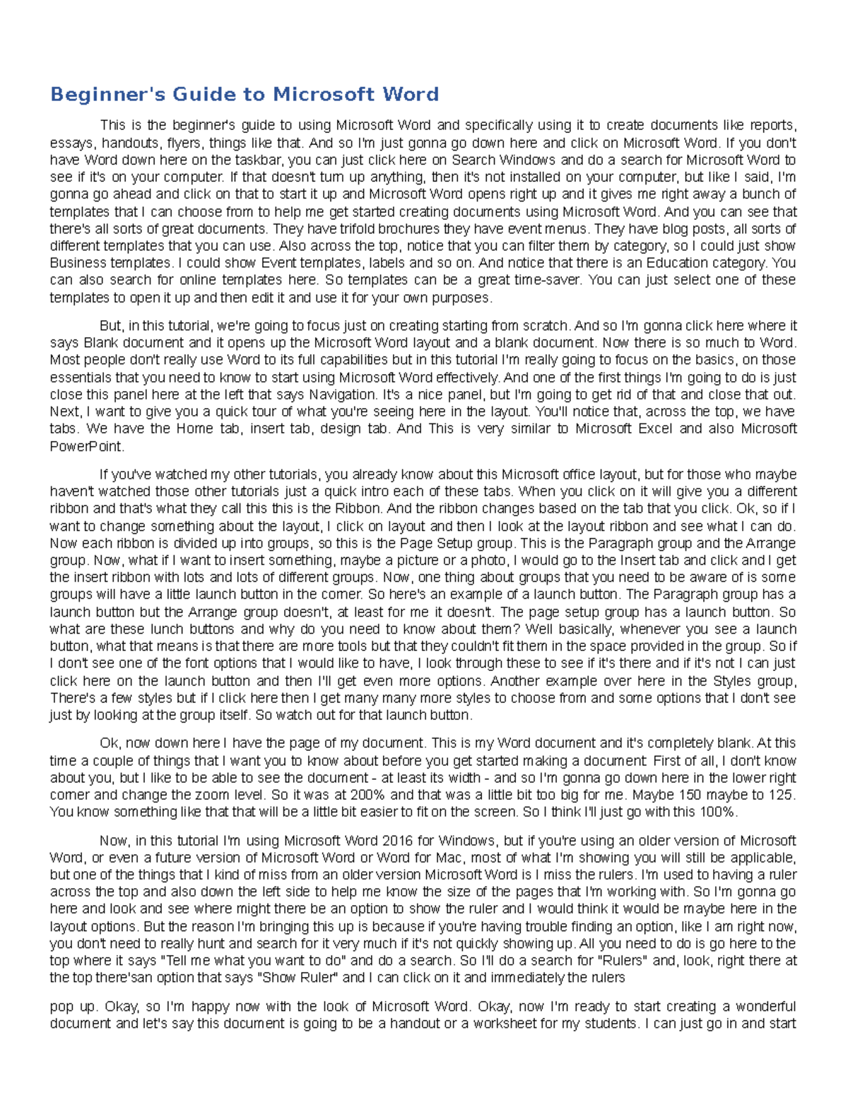 Ch03-Basic Features Of MSWord - Beginner's Guide to Microsoft Word This ...