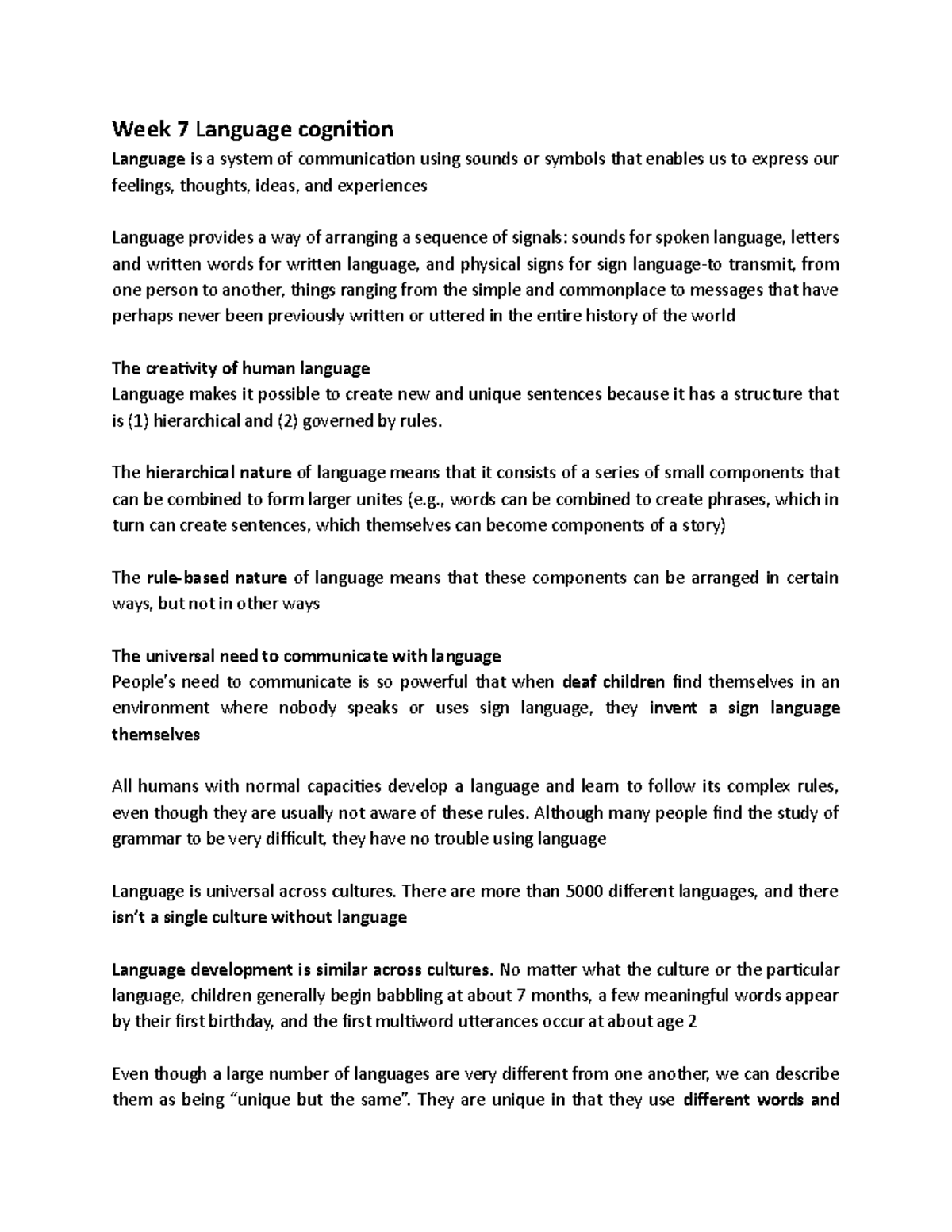 PSY3051 Week 7-12 Note - A summary note for cognitive topic - Week 7 ...