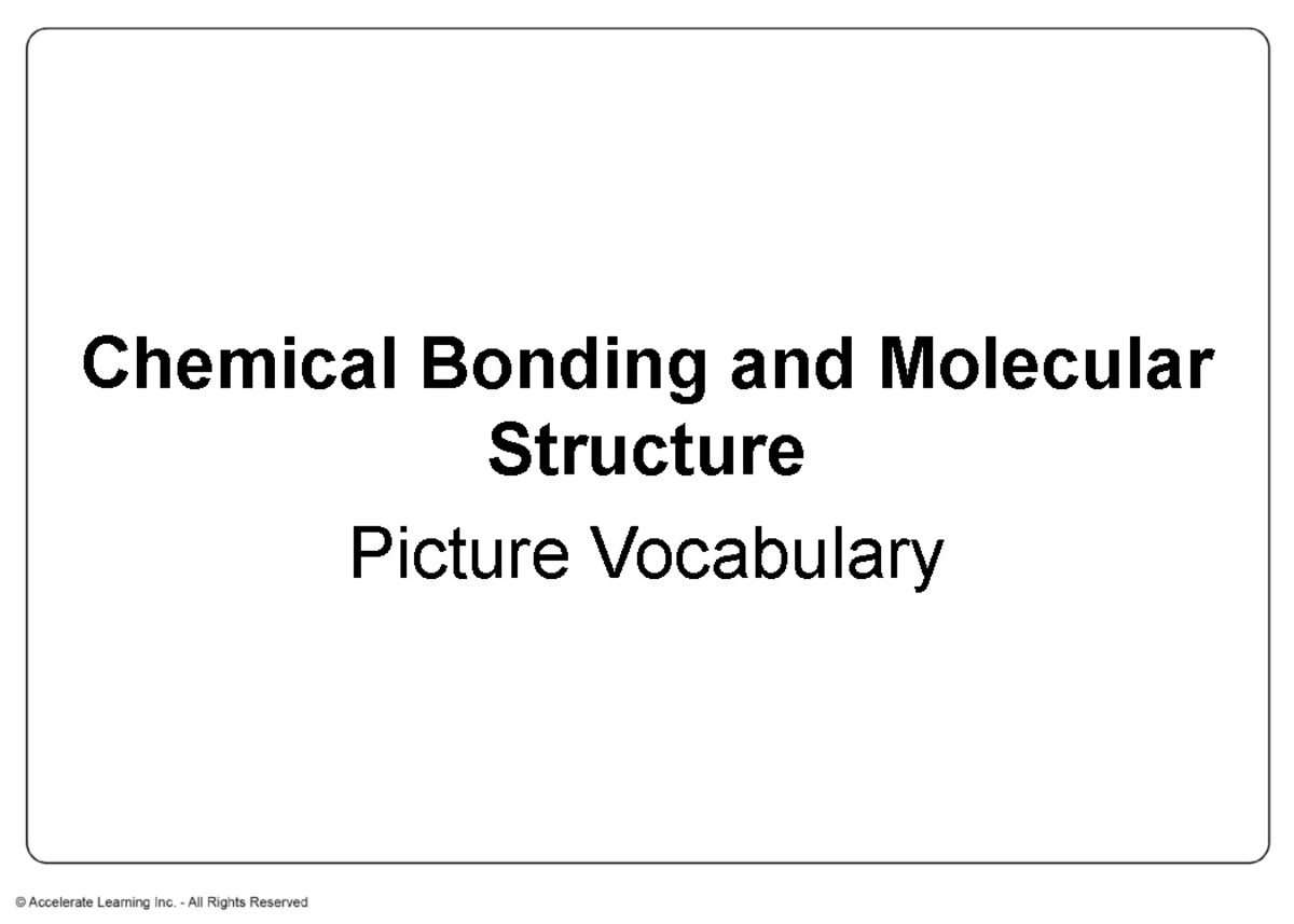 TXSL HS Chemistry C - notes - Chemical Bonding and Molecular Structure ...