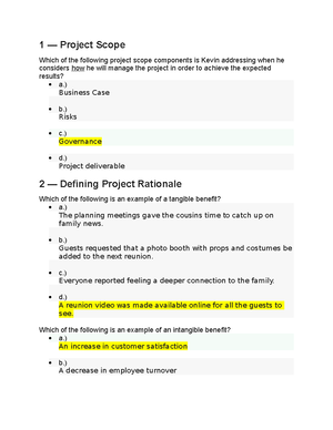 Project Management Unit 3 Milestone 3 - 1 Which of the following is true regarding the ...