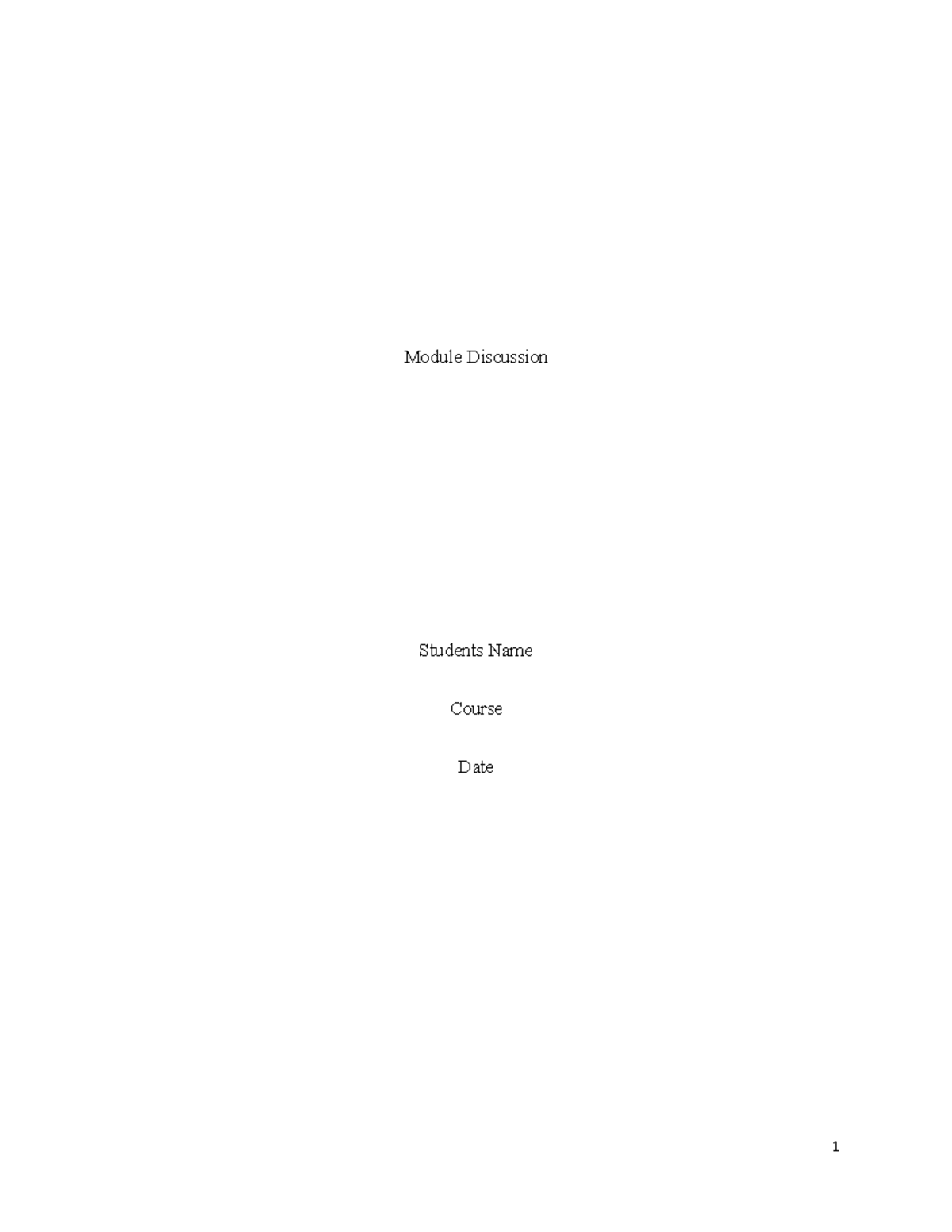2019 0919093751 module discussion - Module Discussion Students Name ...
