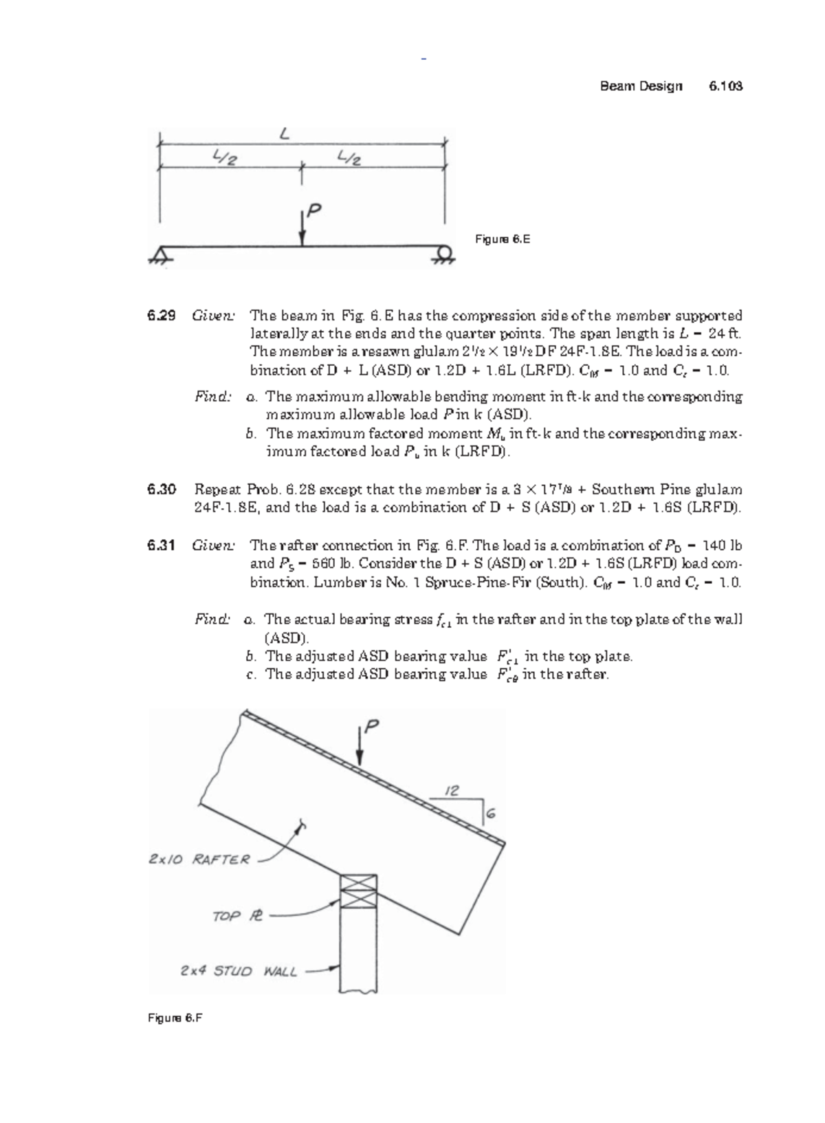 Design of Wood Structures-401-600 - ####### Beam Design 6. 6 Given: The ...
