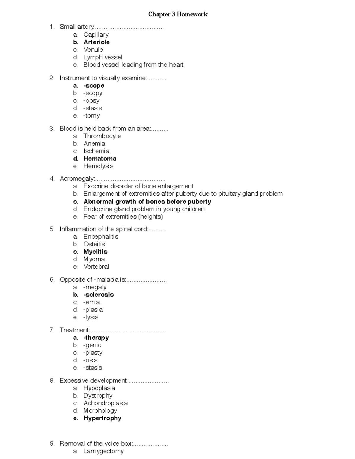 Chapter 3 Homework - Chapter 3 Homework Small artery