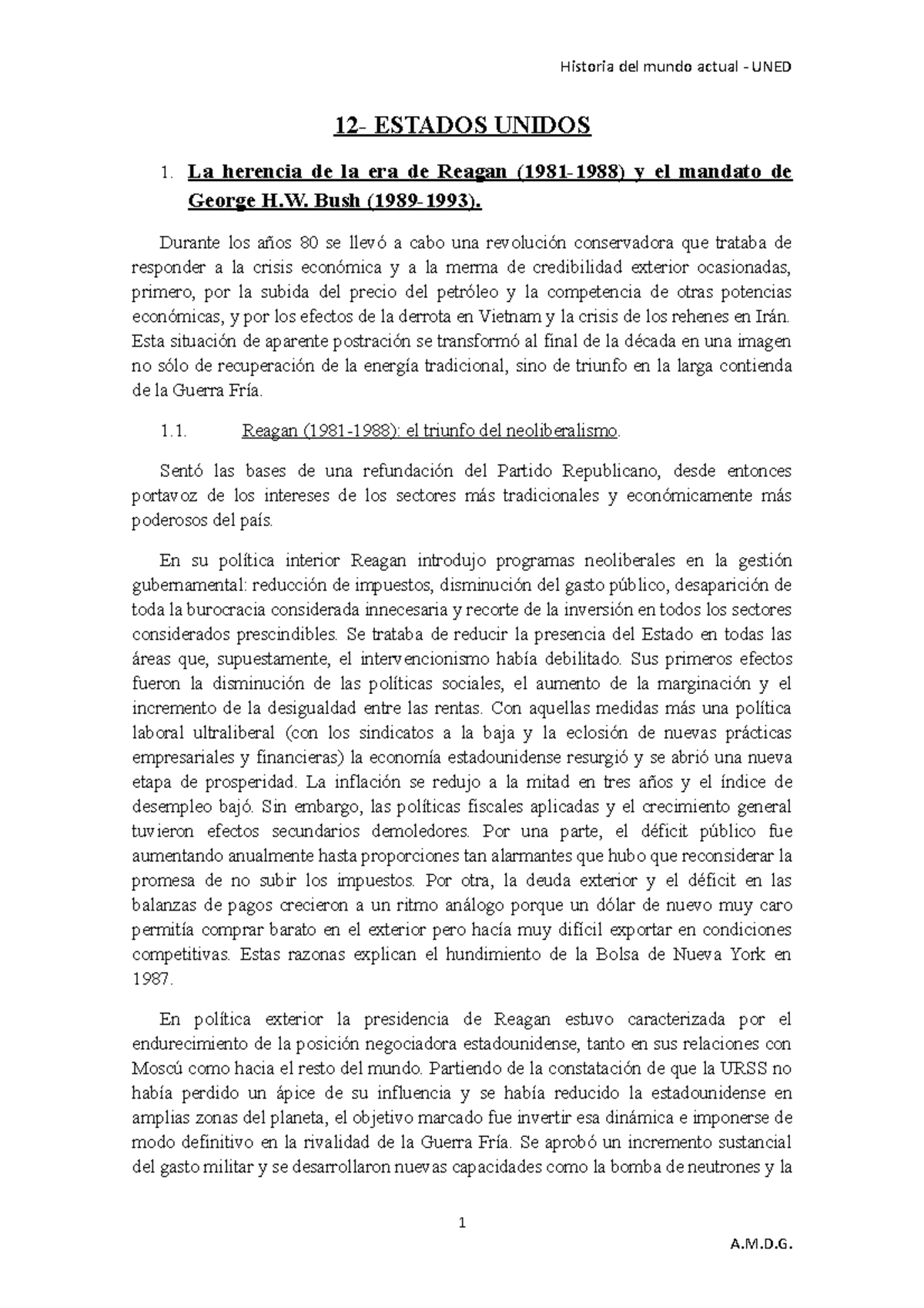 Tema 12- Estados Unidos - 12- ESTADOS UNIDOS 1. La herencia de la era ...