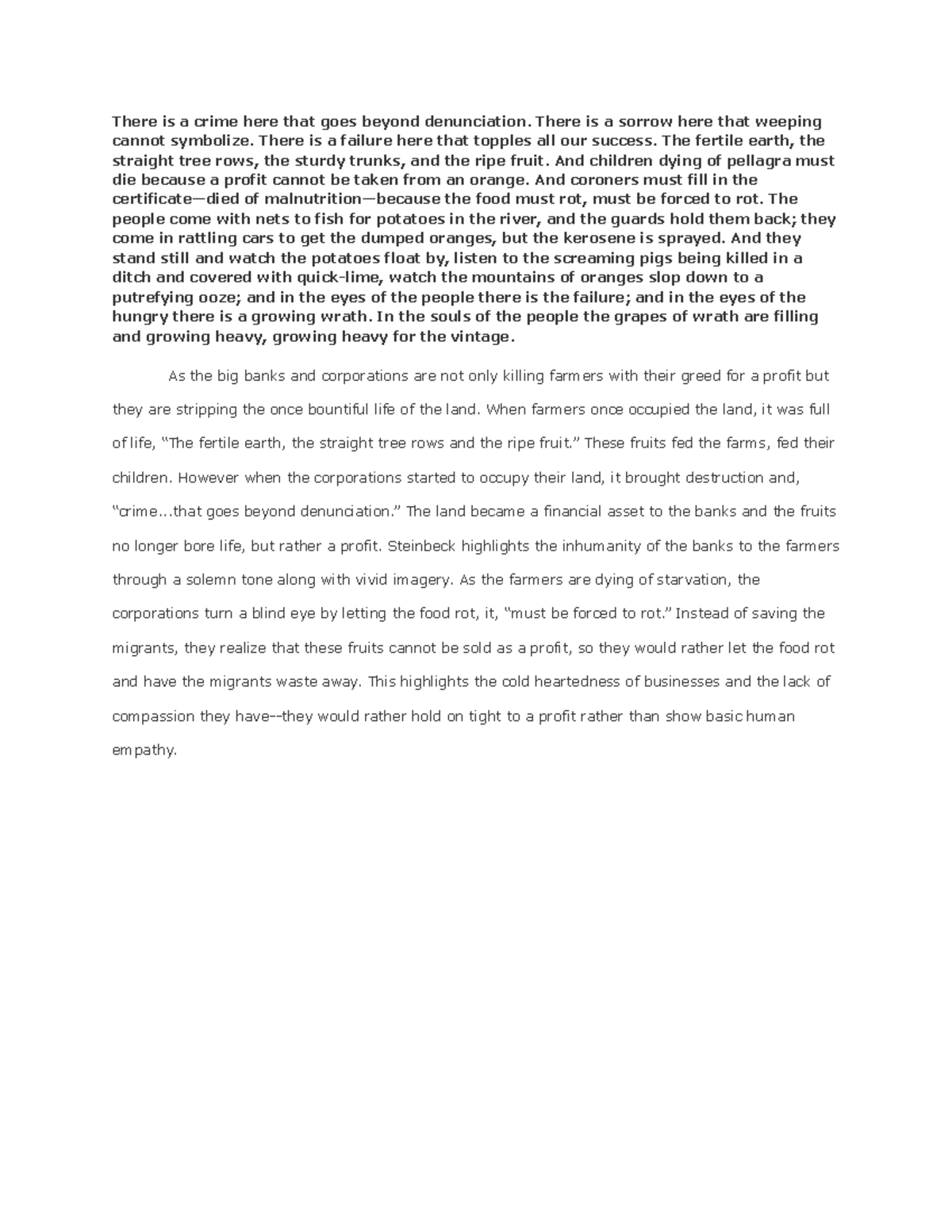 Grapes of wrath opening analysis intro para - There is a crime here ...