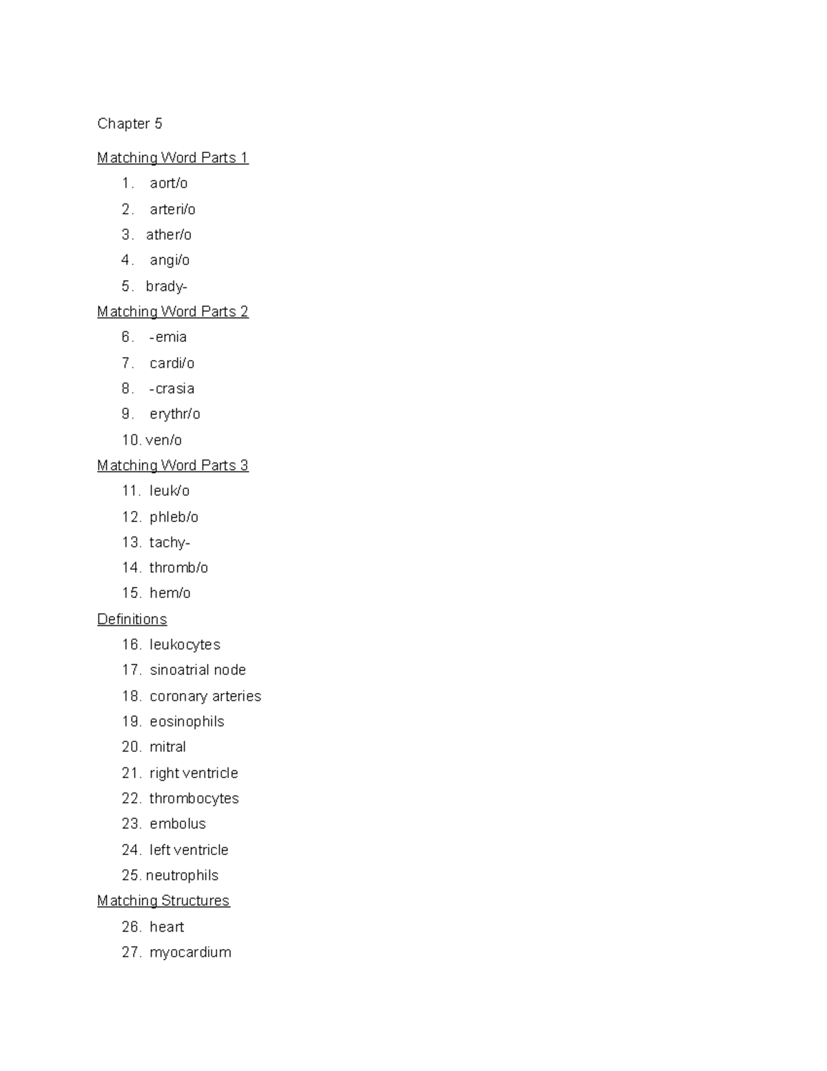 Module 5 Chapter 5 Matching Word Parts 1 1 Aort o 2 Arteri o 3 module-5-chapter-5-matching-word-parts-1-1-aort-o-2-arteri-o-3