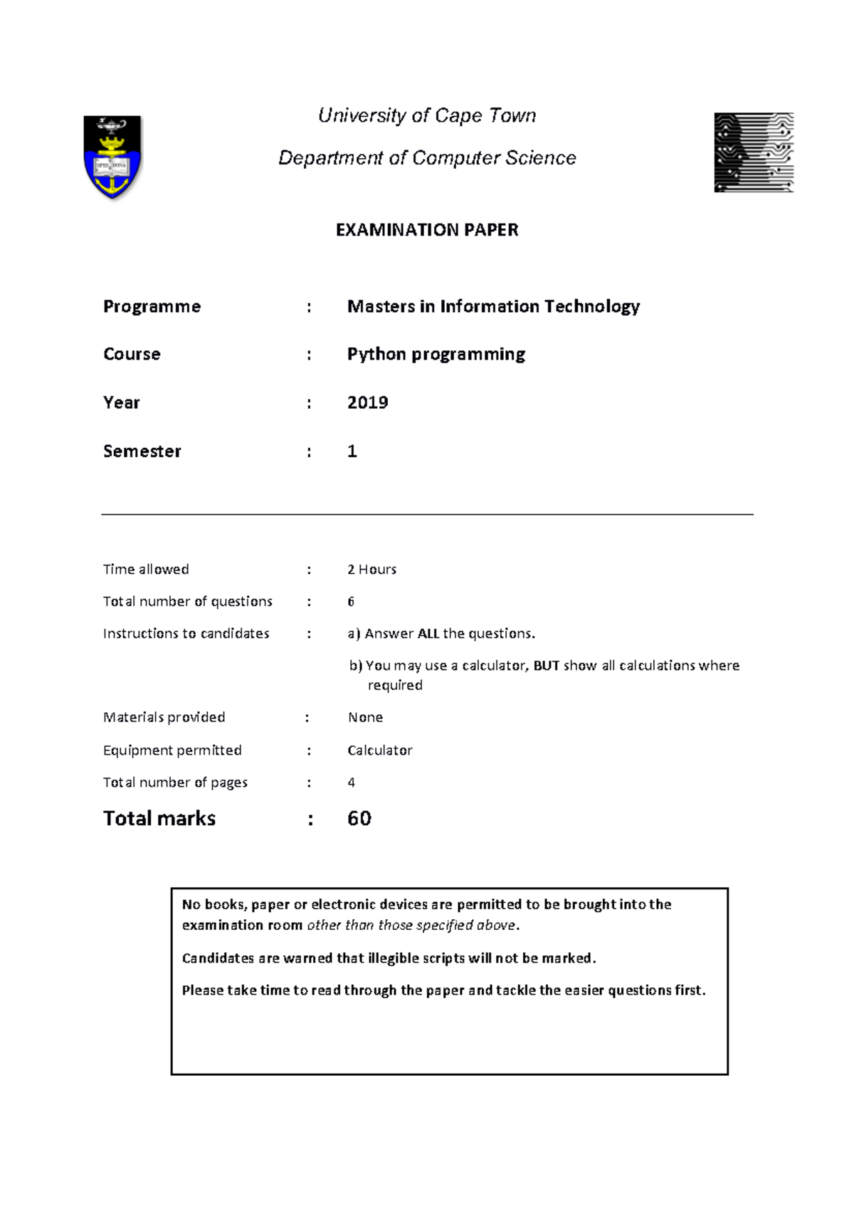 Mit2019 exam python solutions - University of Cape Town Department of ...
