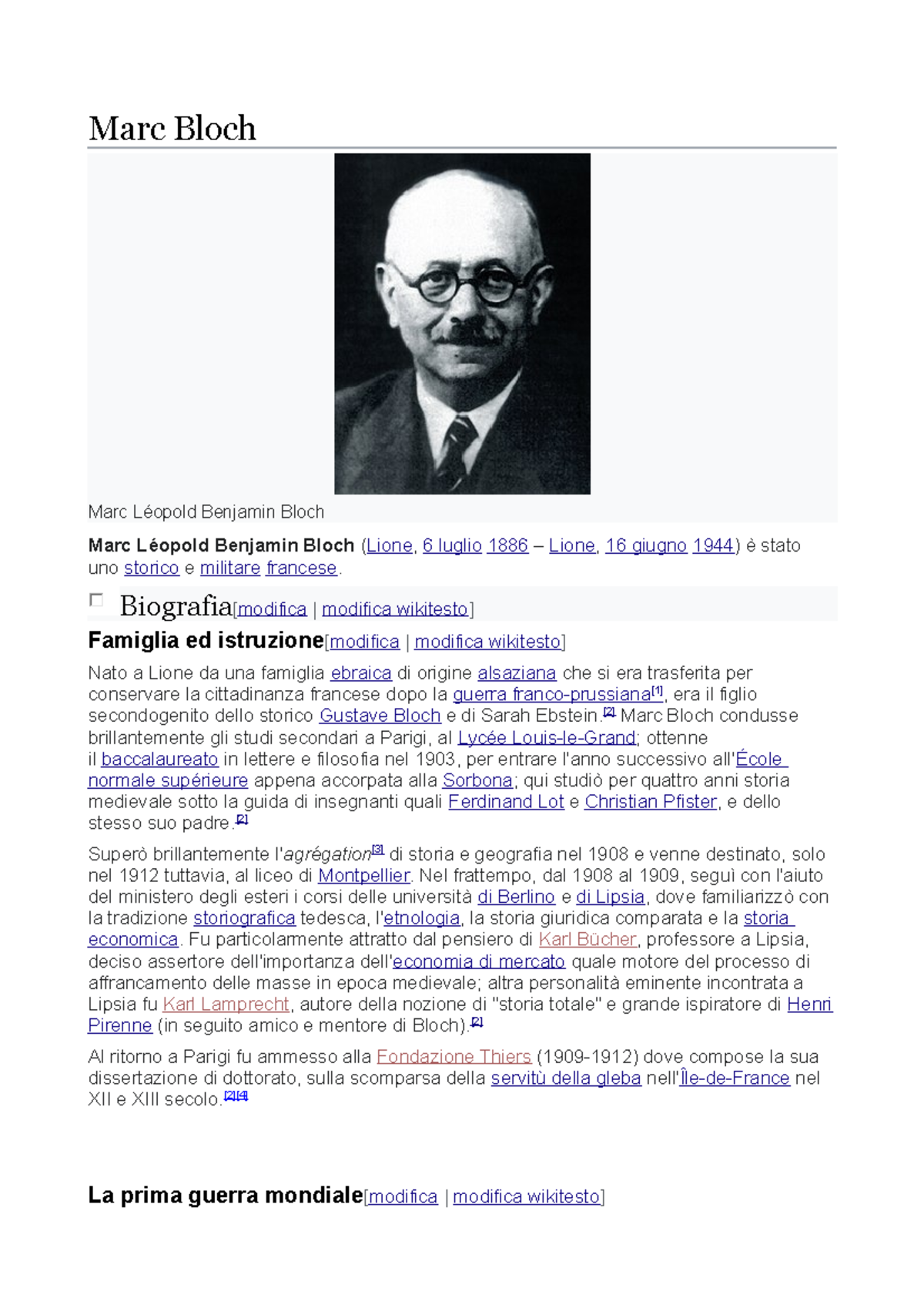 Marc Bloch - Appunti di lezione 1 - Marc Bloch Marc Léopold Benjamin ...