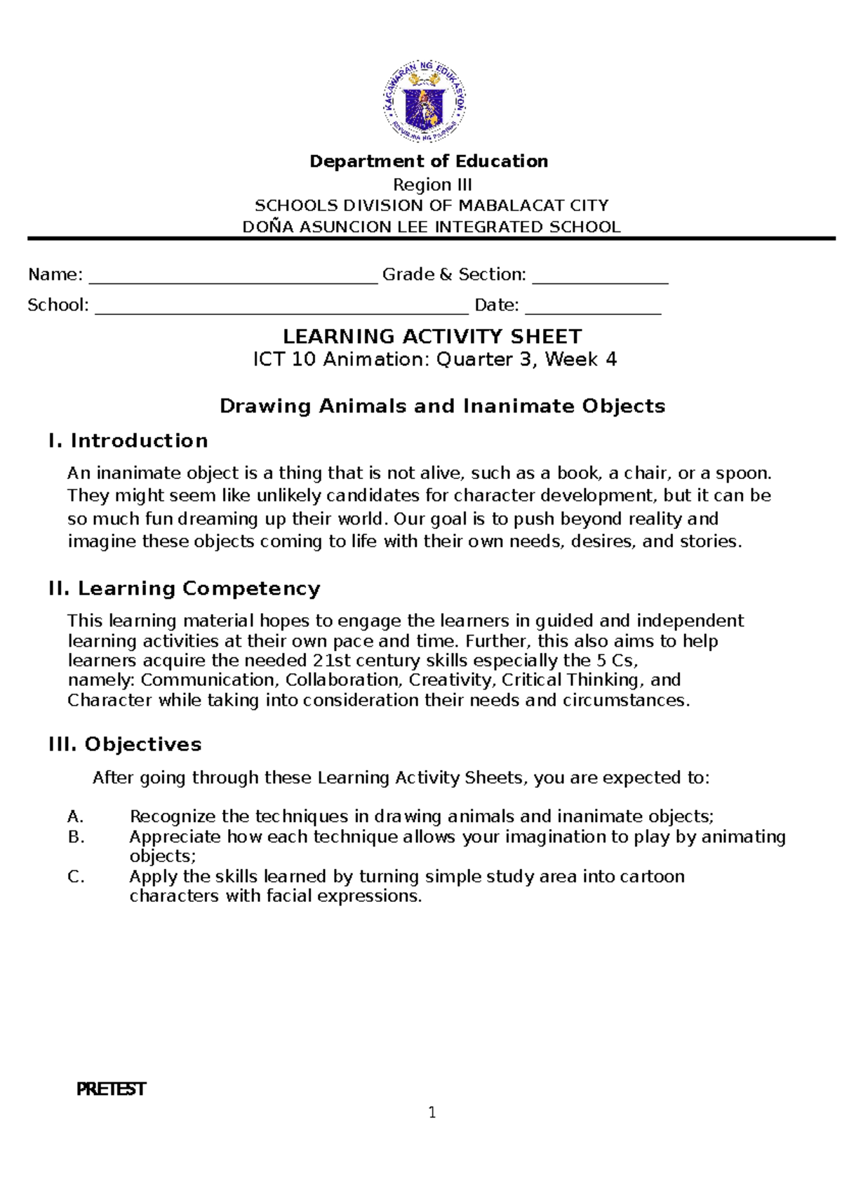 ICT 10 Animation Q3 Week 4 - Department of Education Region III SCHOOLS ...