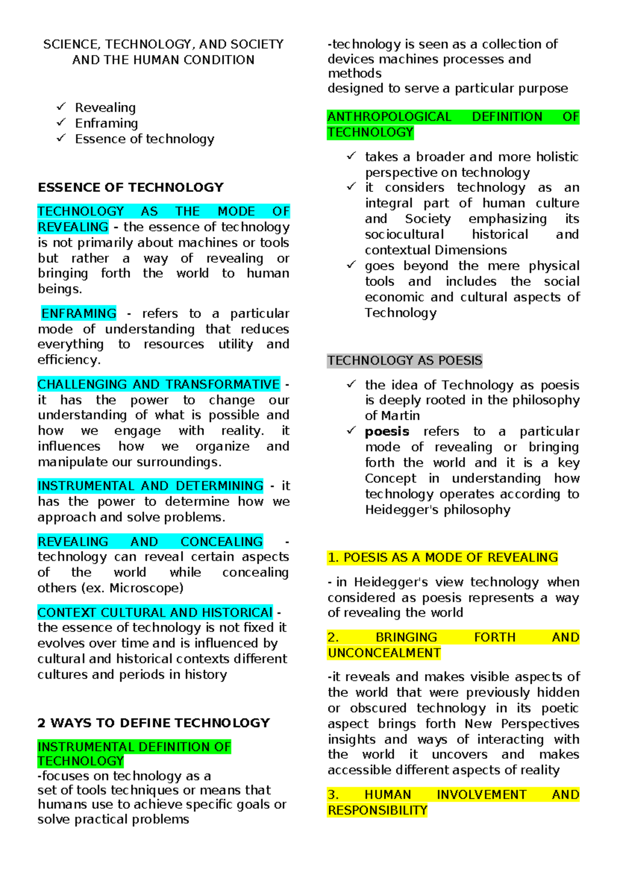 Science and Technology in human condition - SCIENCE, TECHNOLOGY, AND ...