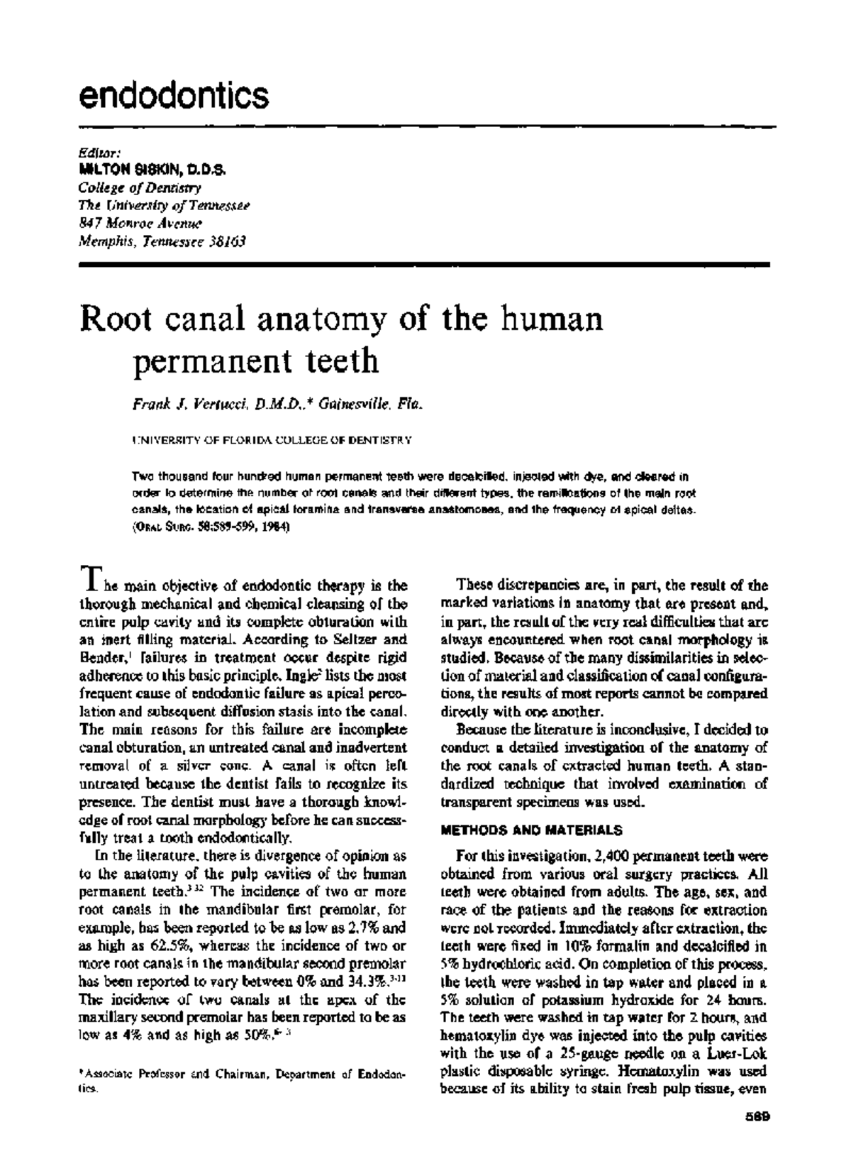Anatomia radicular vertucci-comprimido - endodontics Editor: MILTON ...