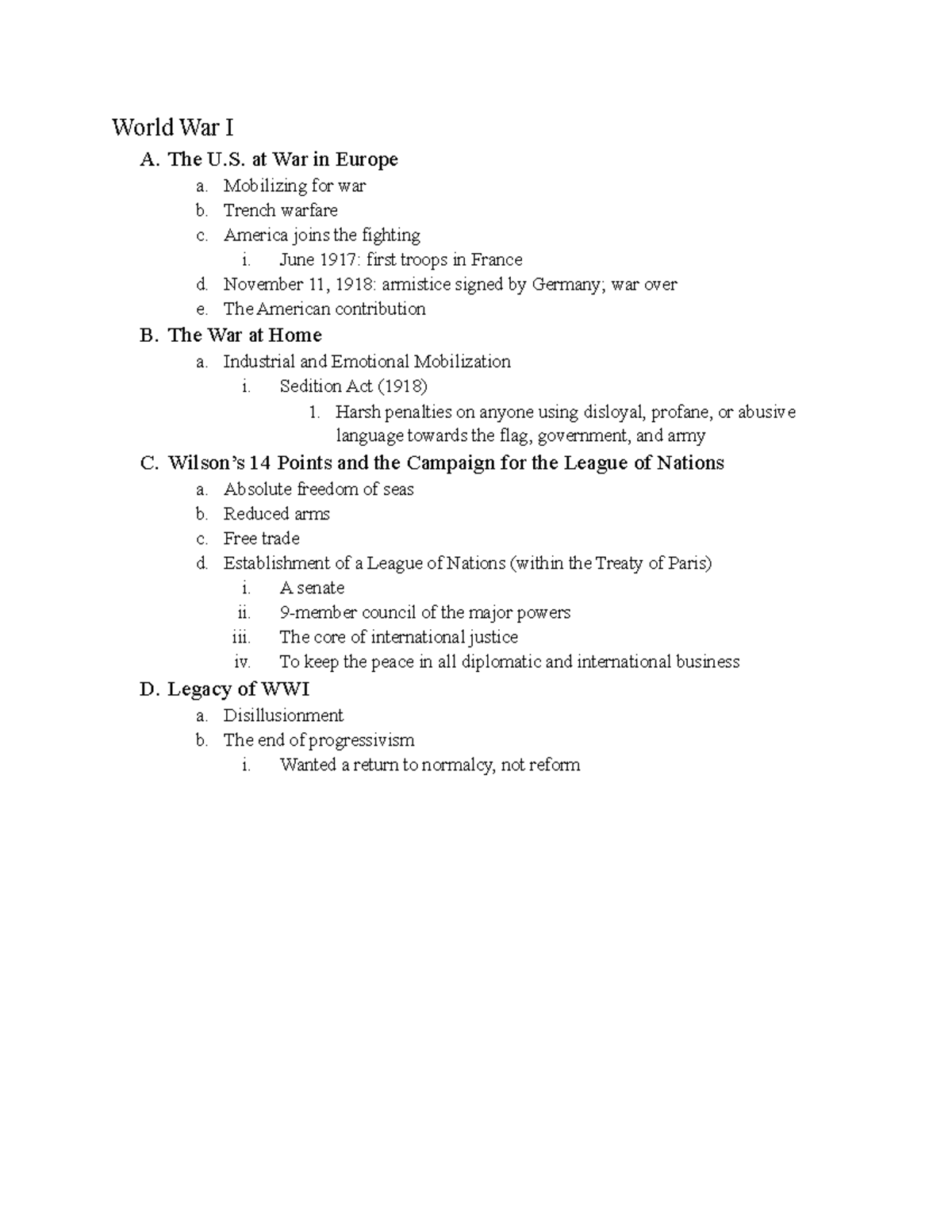 World War I - These are my notes for some of the content in the second ...