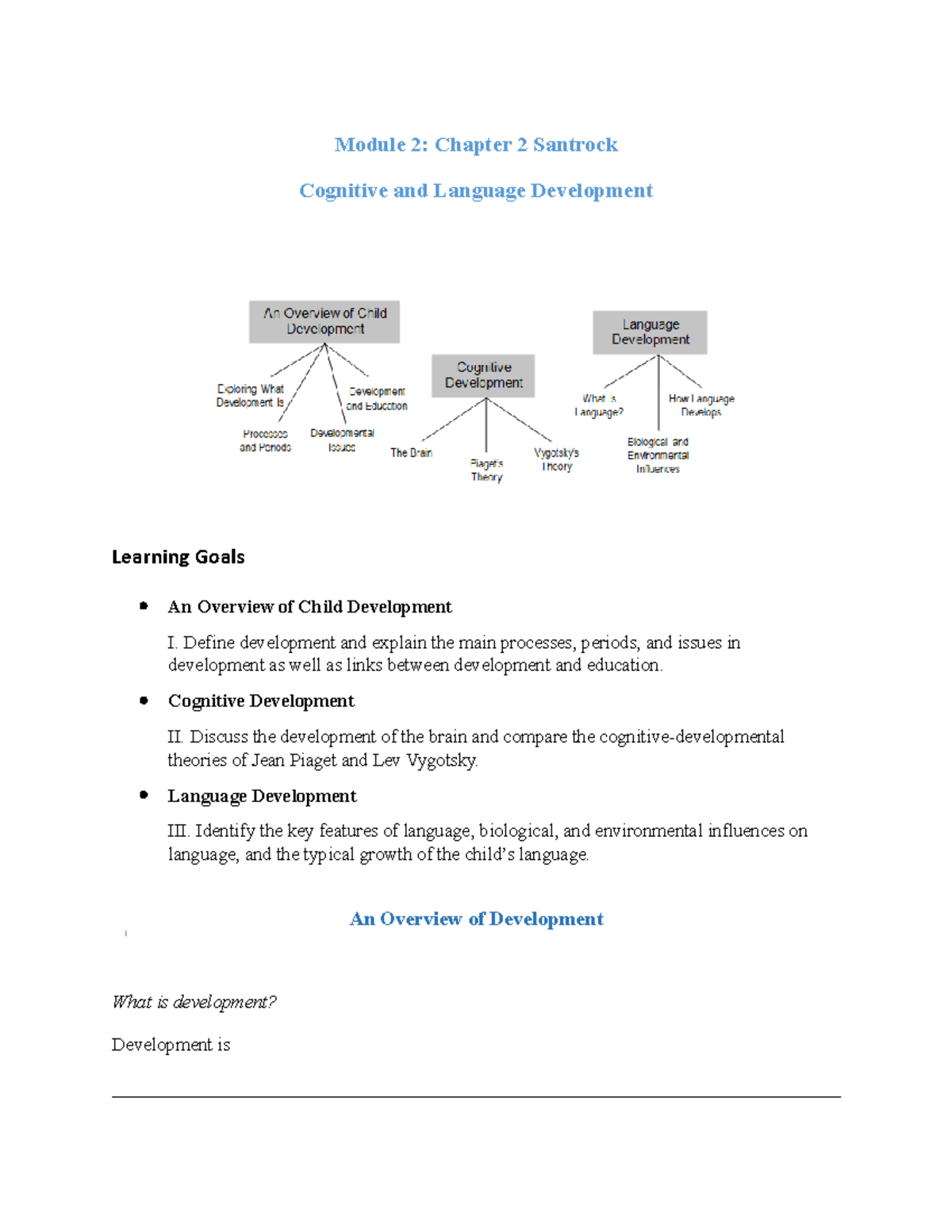 Cognitive Development 1 - Module 2: Chapter 2 Santrock Cognitive and ...