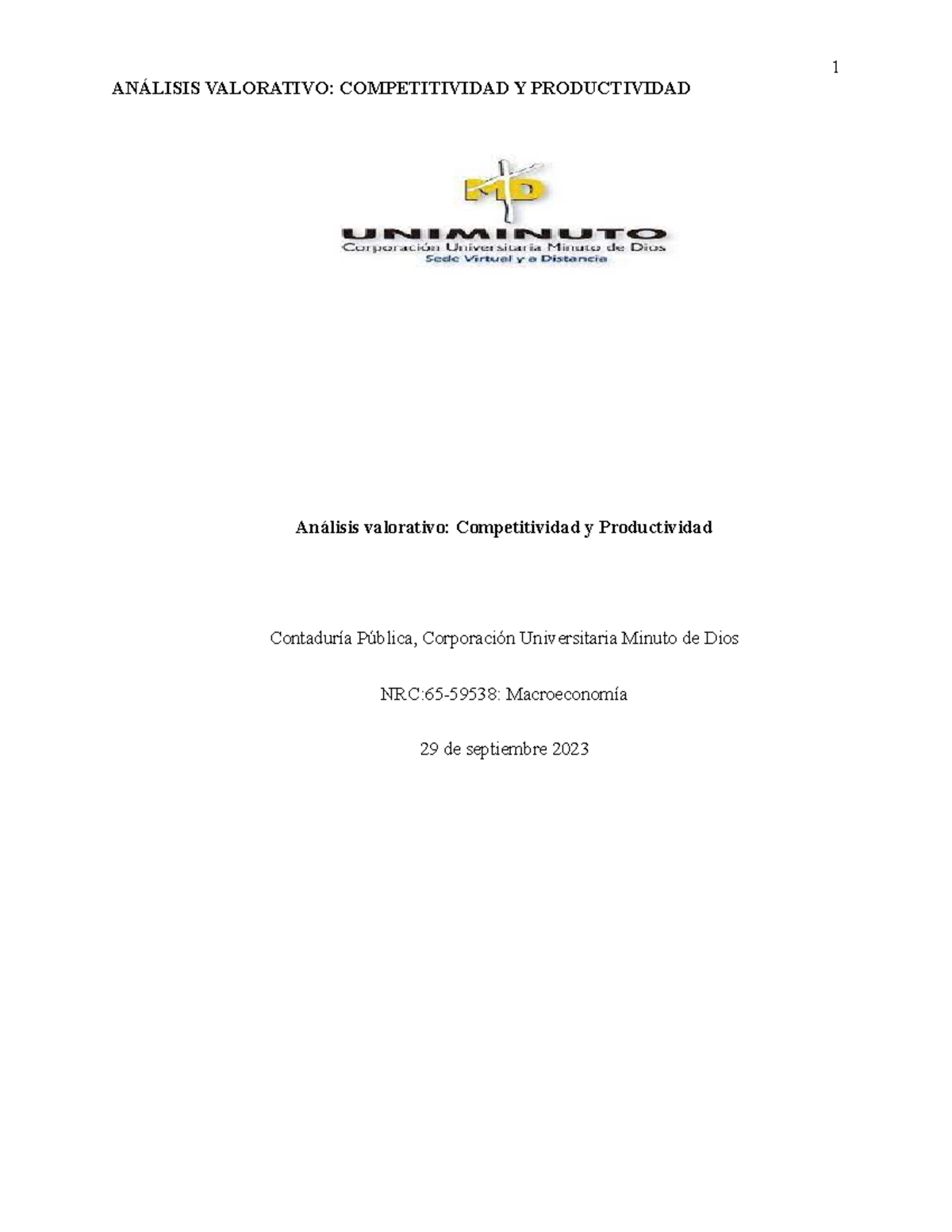 Actividad 6 - ANÁLISIS VALORATIVO: COMPETITIVIDAD Y PRODUCTIVIDAD ...