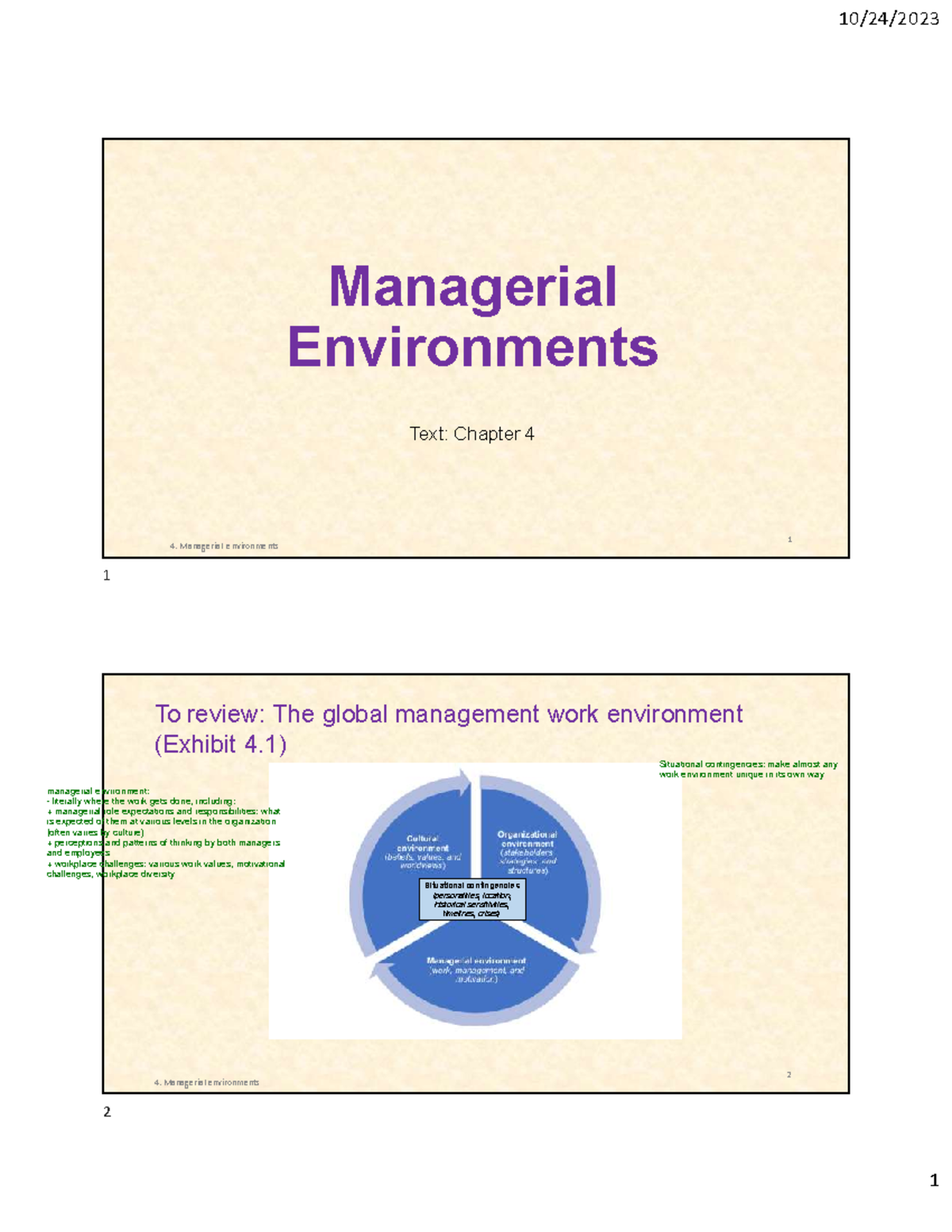 4. Mgt slide - Managerial Environments Text: Chapter 4 Managerial ...