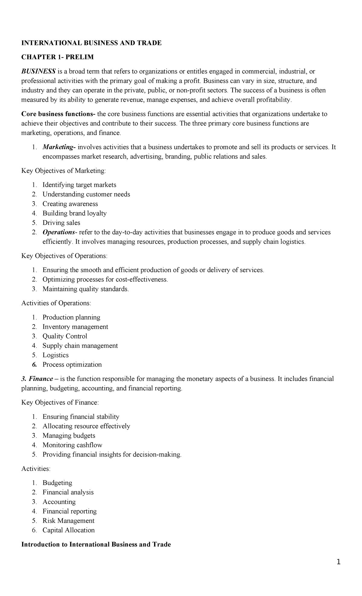 International Business AND Trade - INTERNATIONAL BUSINESS AND TRADE ...