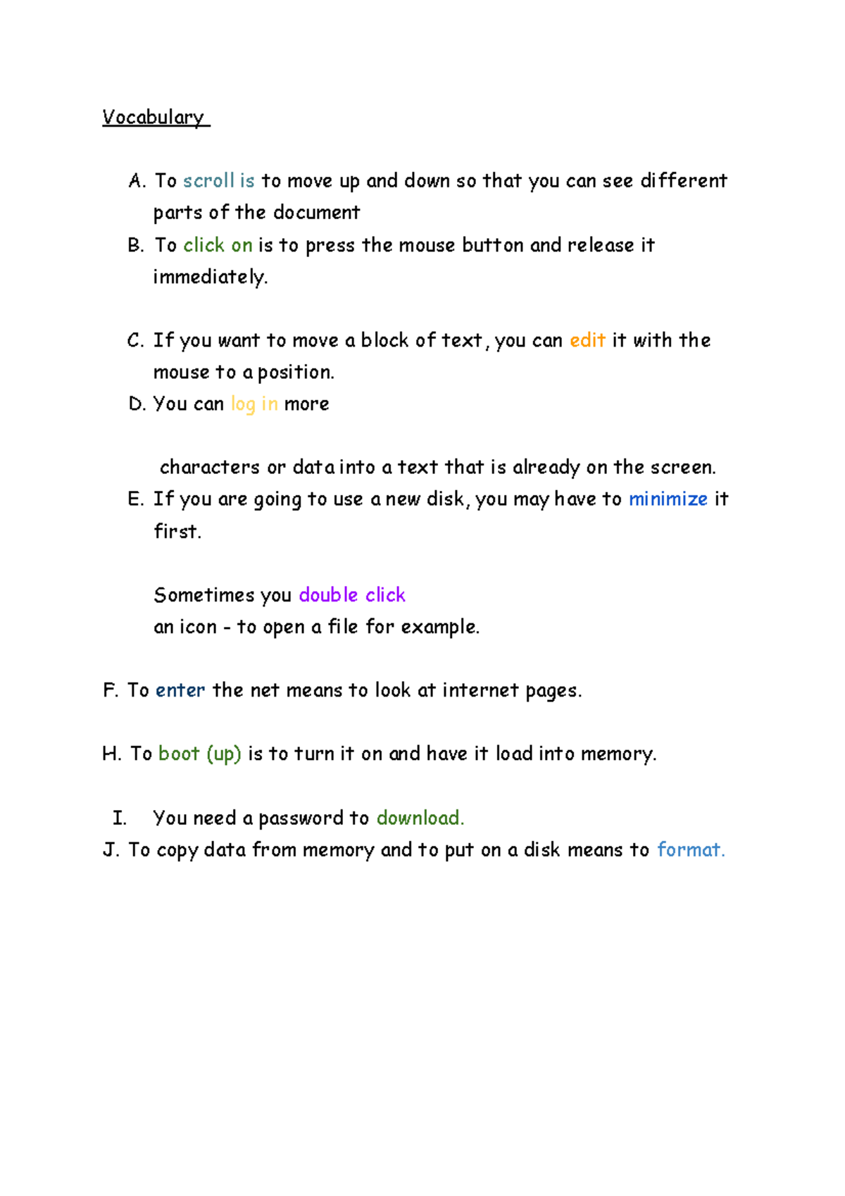 Untitled Document It Helps On Assignment Doing Vocabulary A To