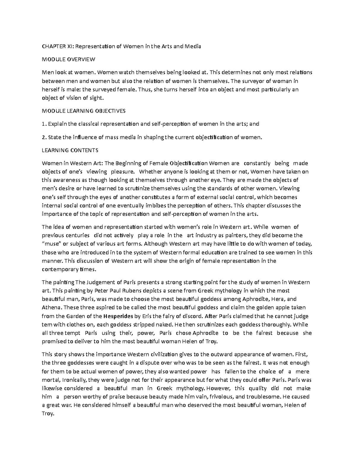 Chapter-XI - AN INTRODUCTION TO GENDER AND SOCIETY - CHAPTER XI ...