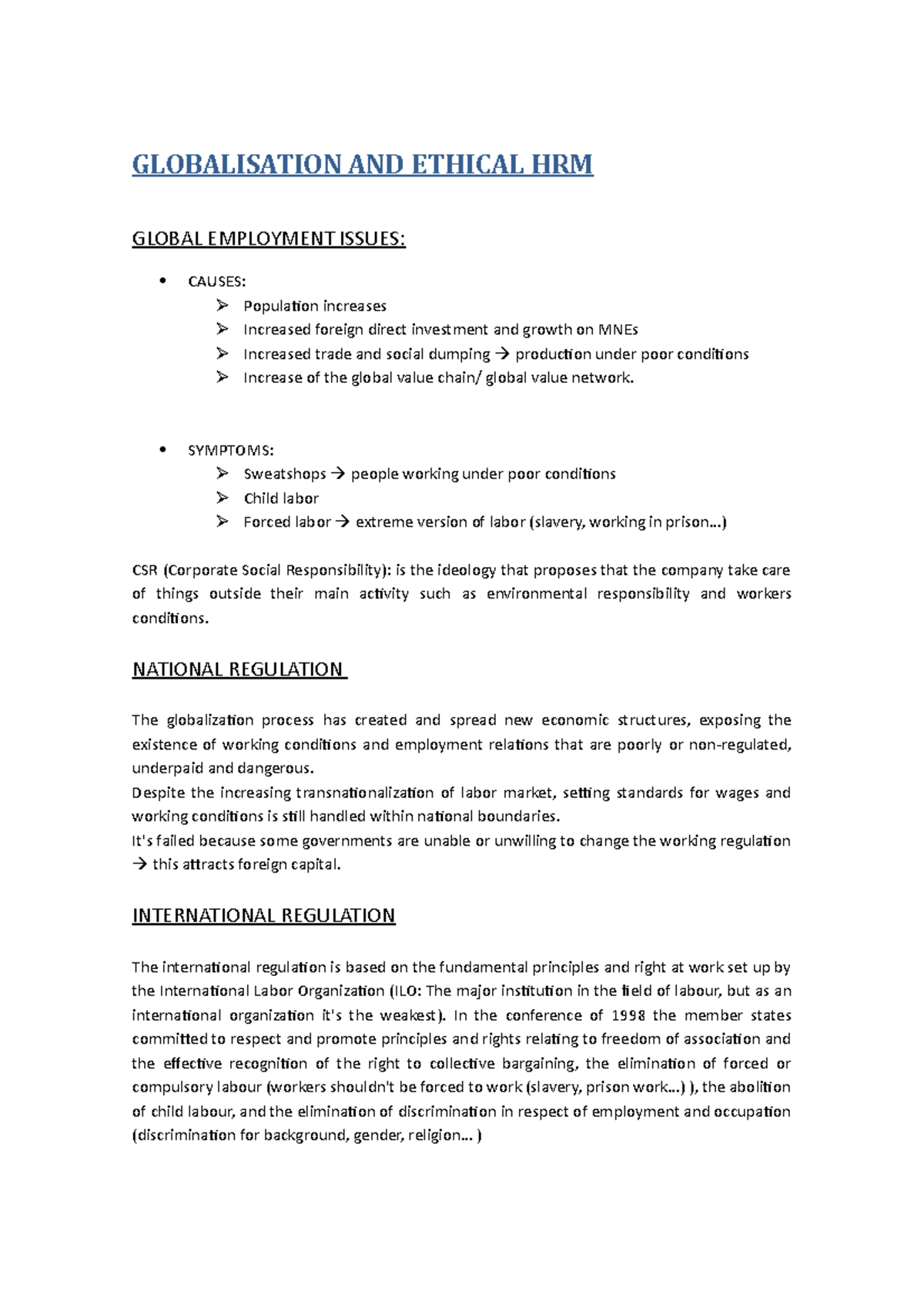 Globalisation AND Ethical HRM - GLOBALISATION AND ETHICAL HRM GLOBAL ...