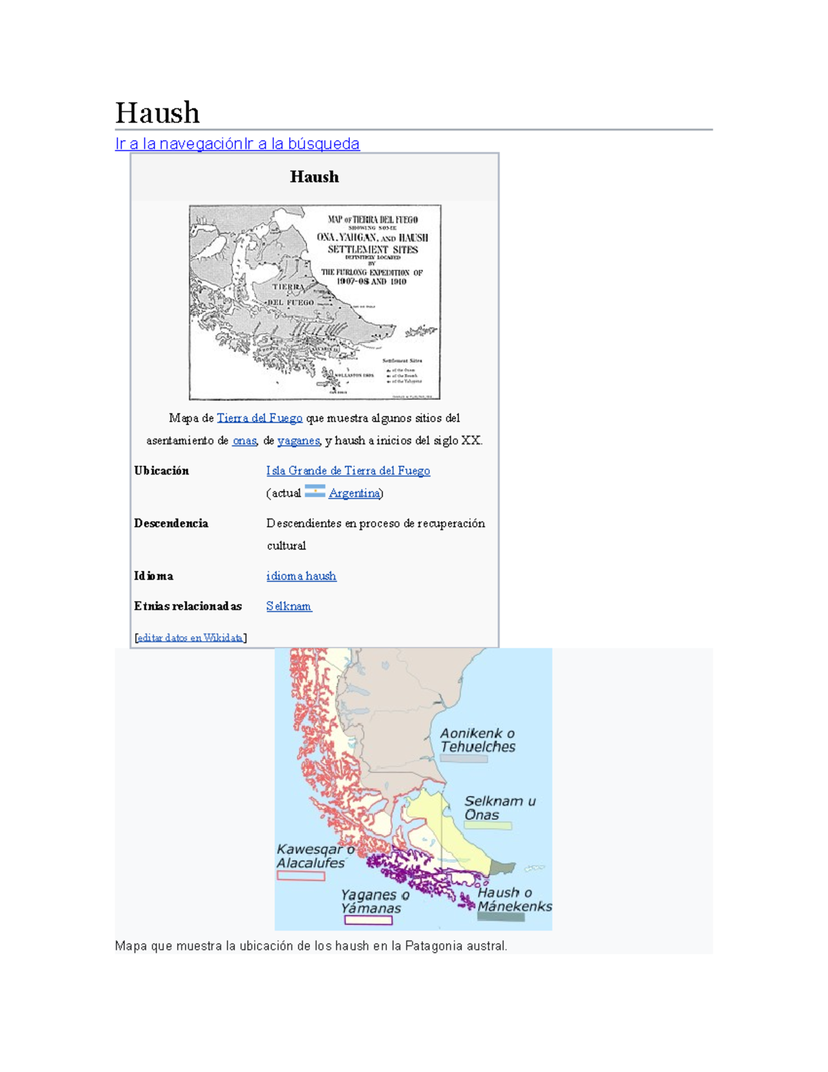 Haush - lnñlmñonño - Haush Ir a la navegación Ir a la búsqueda Haush ...