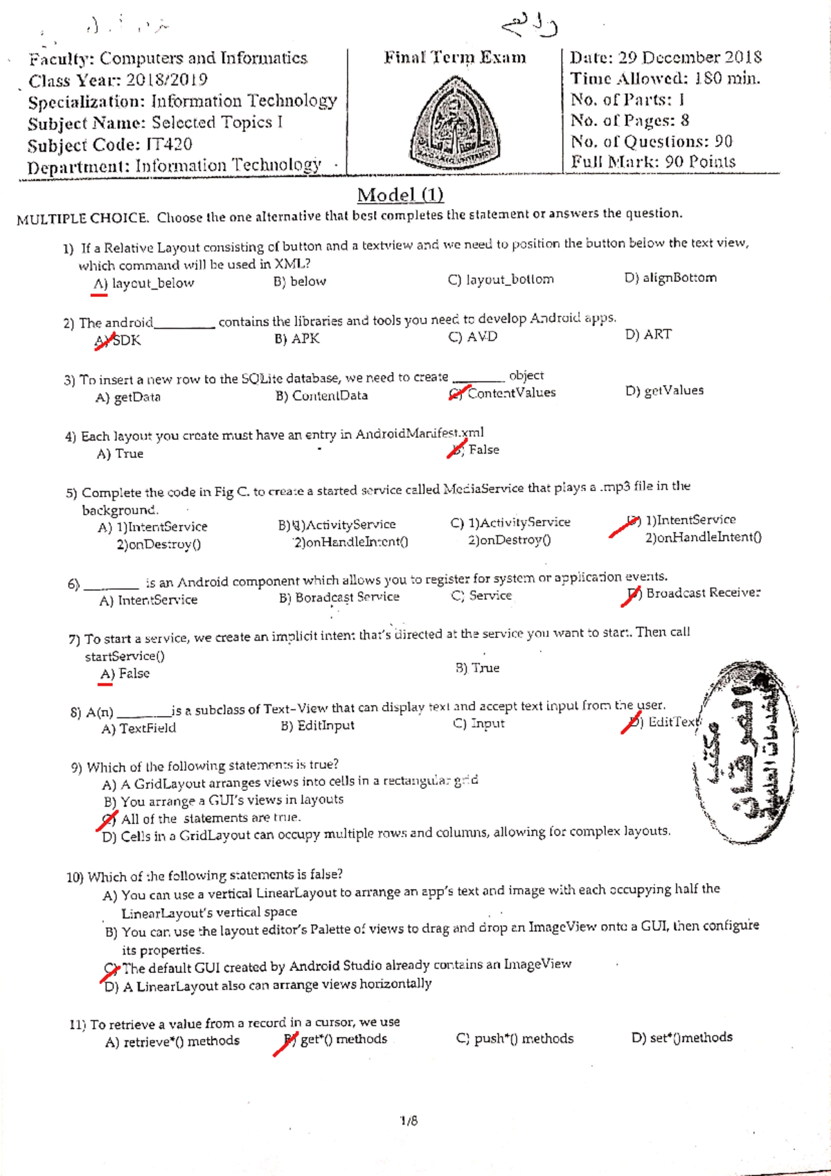 Final Android 2018-2019 - Computer - Studocu