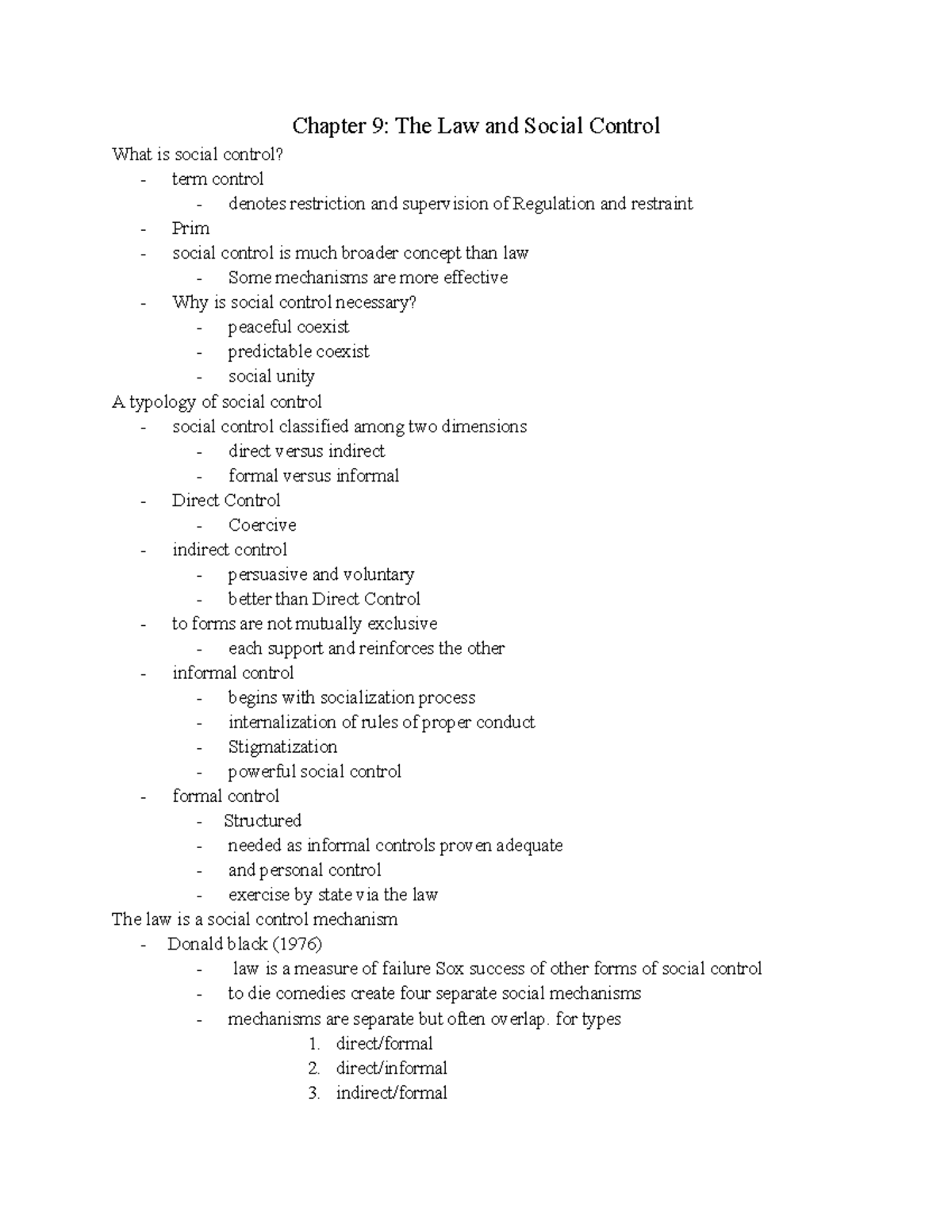 Chapter 9 - The Law and Social Control - Chapter 9: The Law and Social ...