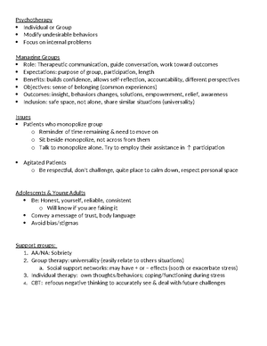 Key Concepts Unit 1 - notes - Unit 1 Topics: Mental health/illness ...