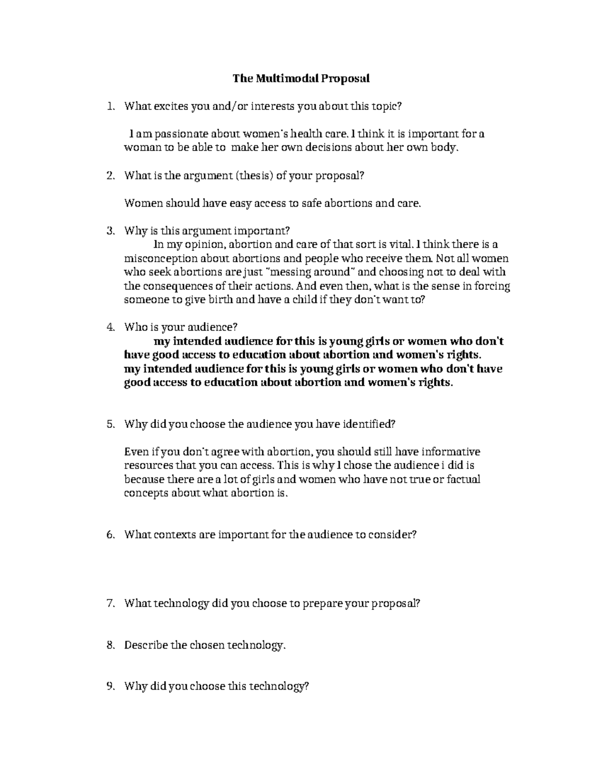 The Multimodal Proposal - The Multimodal Proposal What excites you and ...