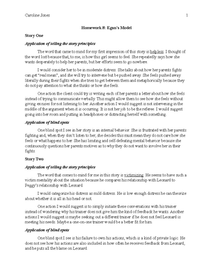Egan's Model Stage Two - lecture notes over in-class information - Egan ...