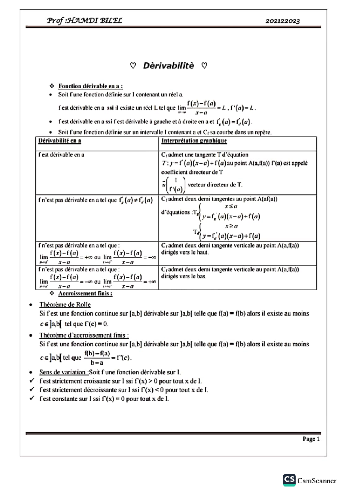 Cours 1 math - Analyse mathématique - Studocu