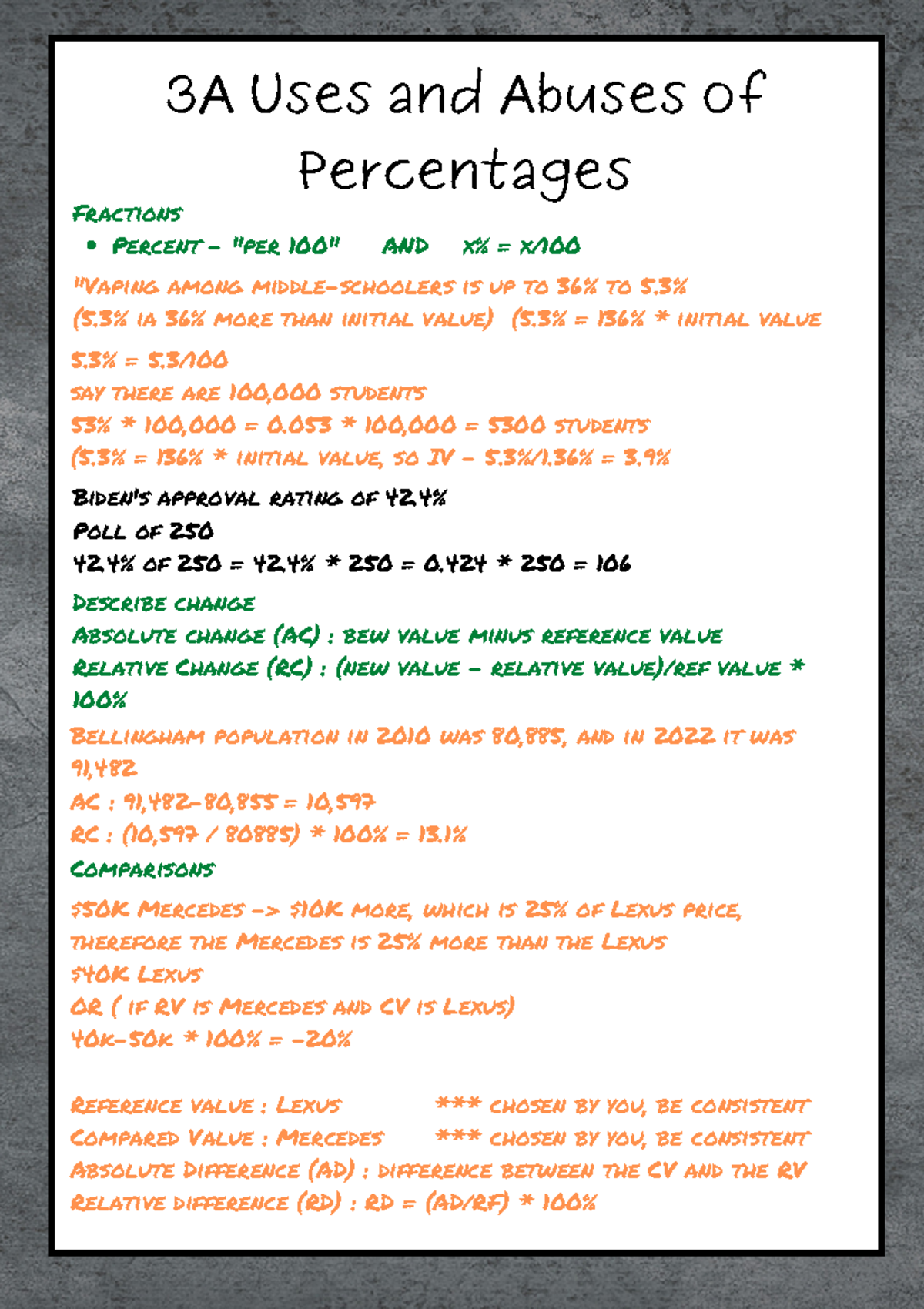 3A Uses and Abuses of Percentages - 3A Uses and Abuses of Percentages ...