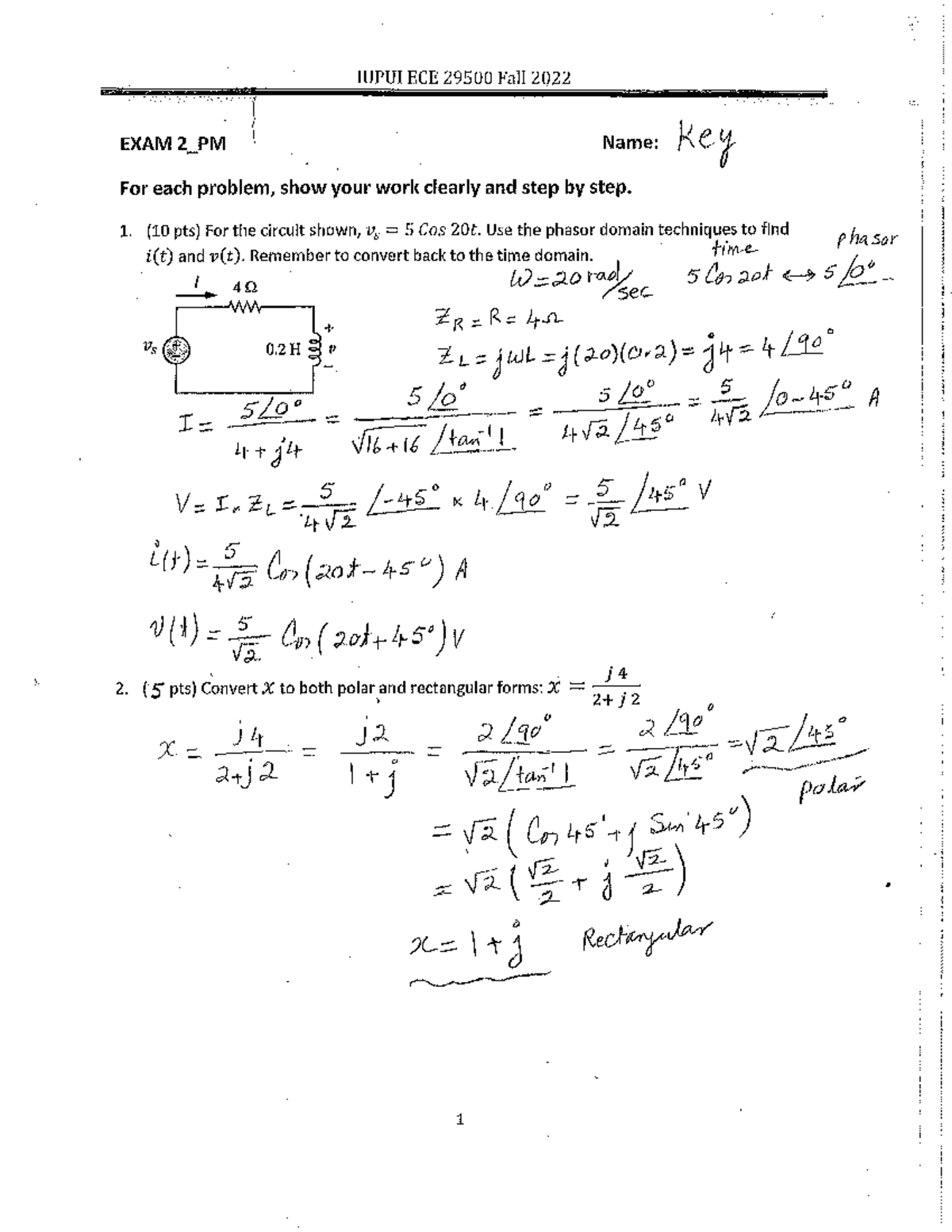 Ece295 Fa22 Exam2 Solution Ece20400 Studocu