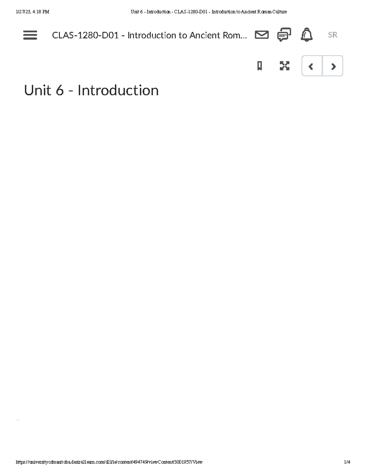 Unit 6 - Introduction - CLAS-1280-D01 - Introduction to Ancient Roman ...