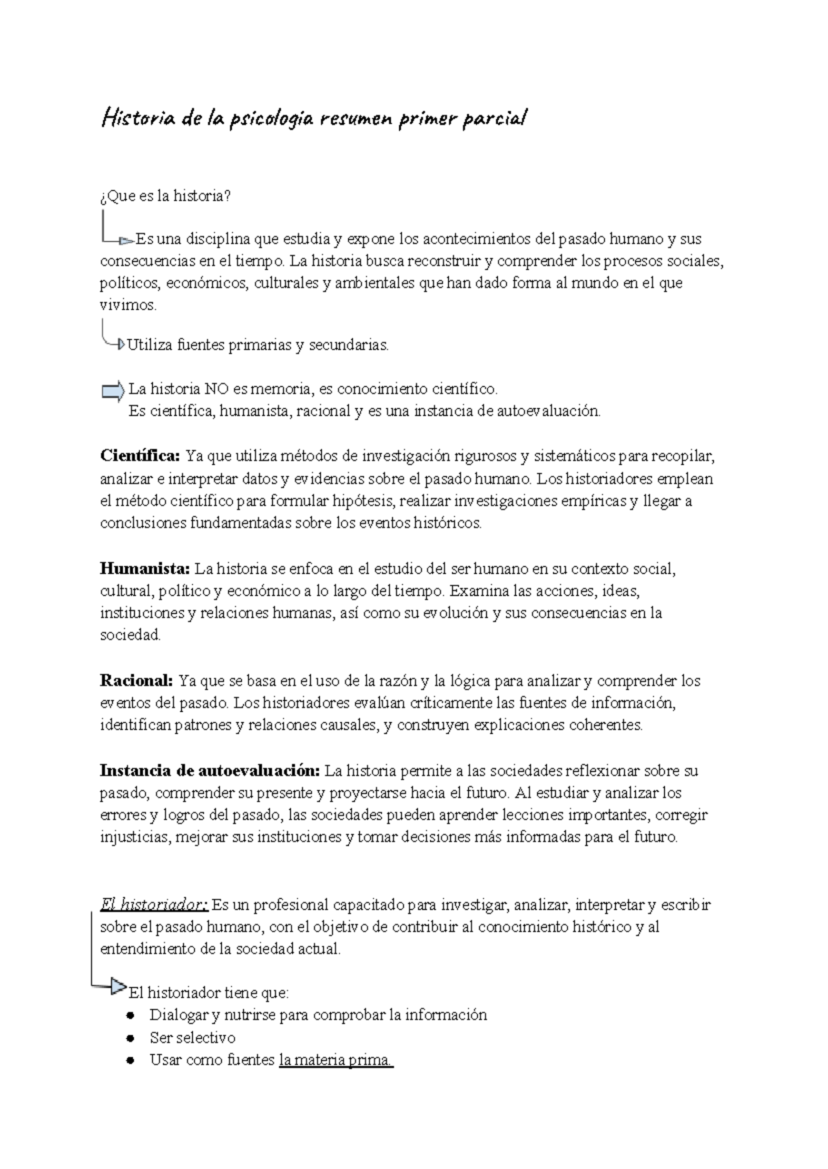 Historia de la psicologia resumen primer parcial - Hisa de la pili ren ...